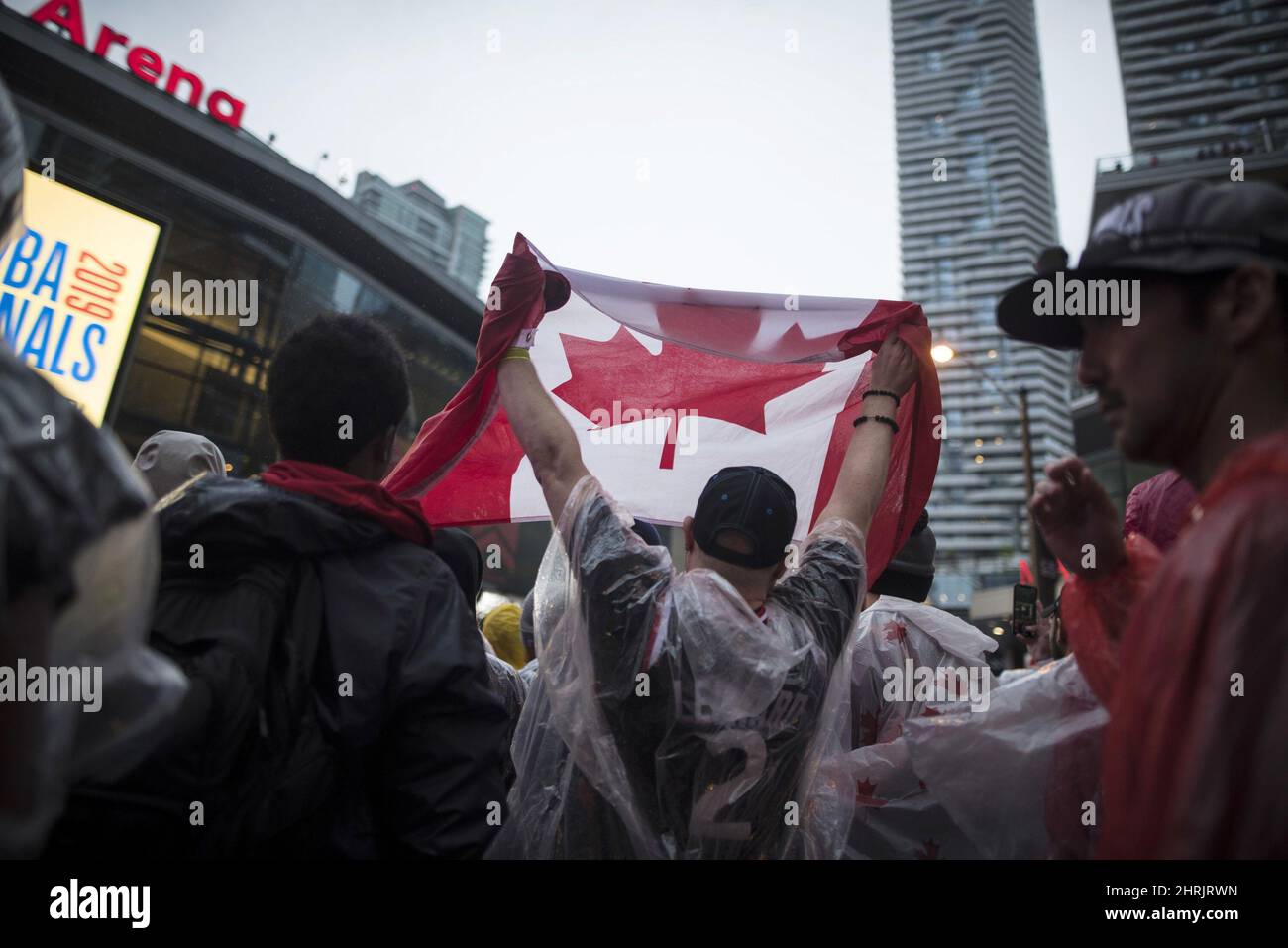 Raptors fans gather in the "Jurassic Park'' fanzone outside of ...