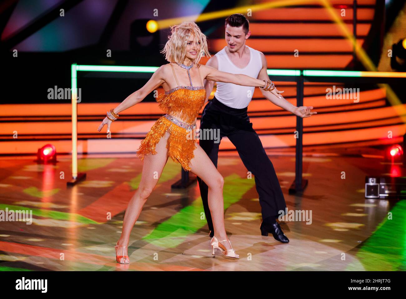 Cologne, Germany. 25th Feb, 2022. Janin Ullmann, actress, and Zsolt ...