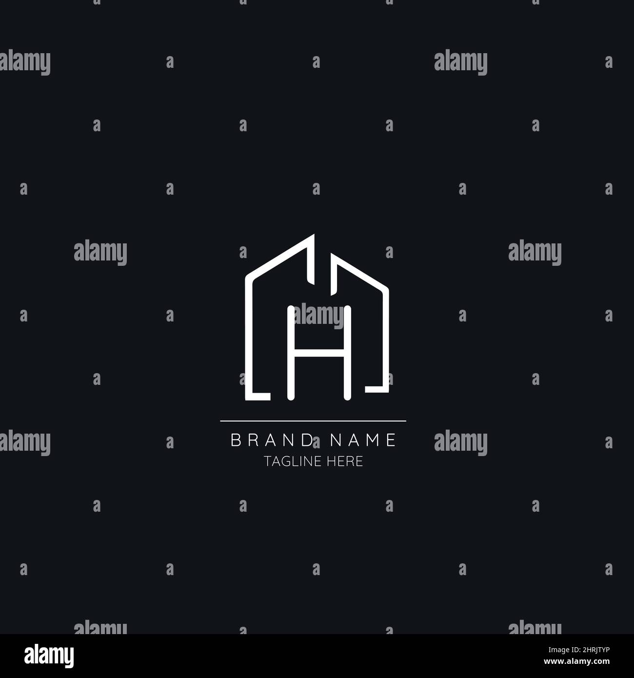 Abstract H initial letter icon logo incorporated with a building Stock ...