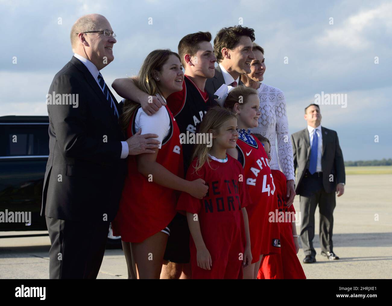Prime Minister Justin Trudeau poses for a photo with U.S. Ambassador to ...