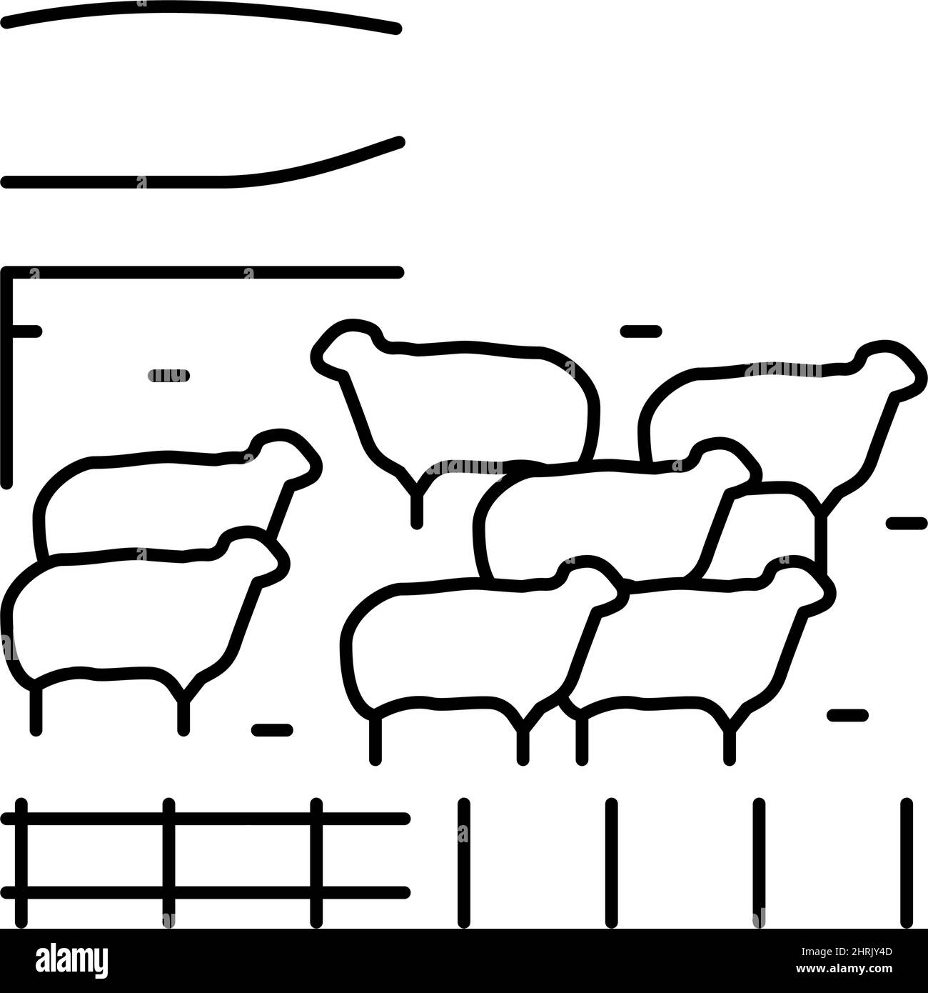 pasture sheep line icon vector illustration Stock Vector Image & Art ...