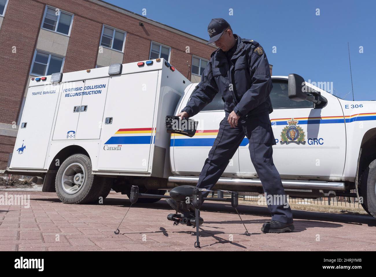 RCMP Cpl. Doug Green displays a drone, one of a number of tools used in ...