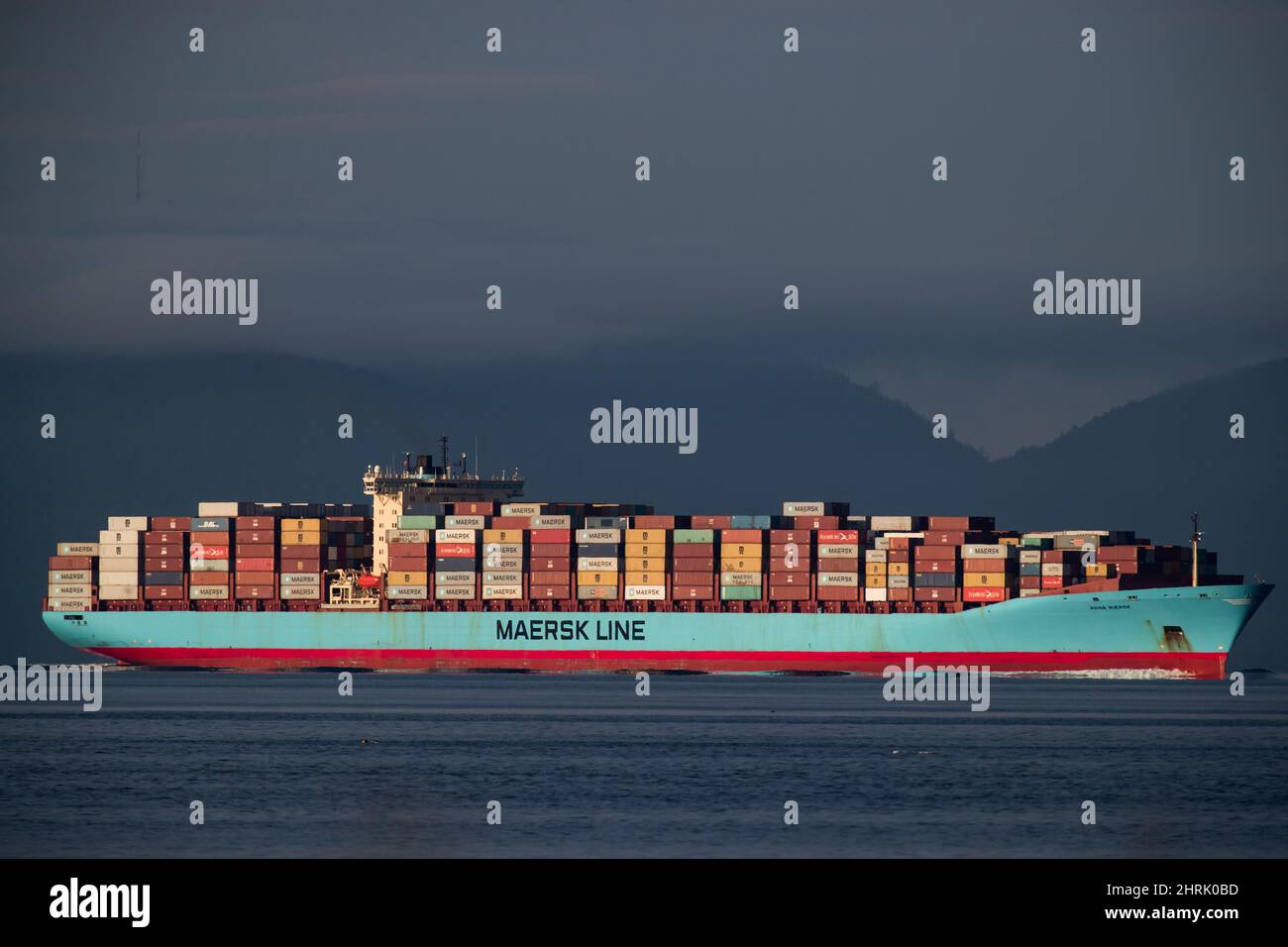 The Anna Maersk container ship, carrying 69 containers of Canadian ...