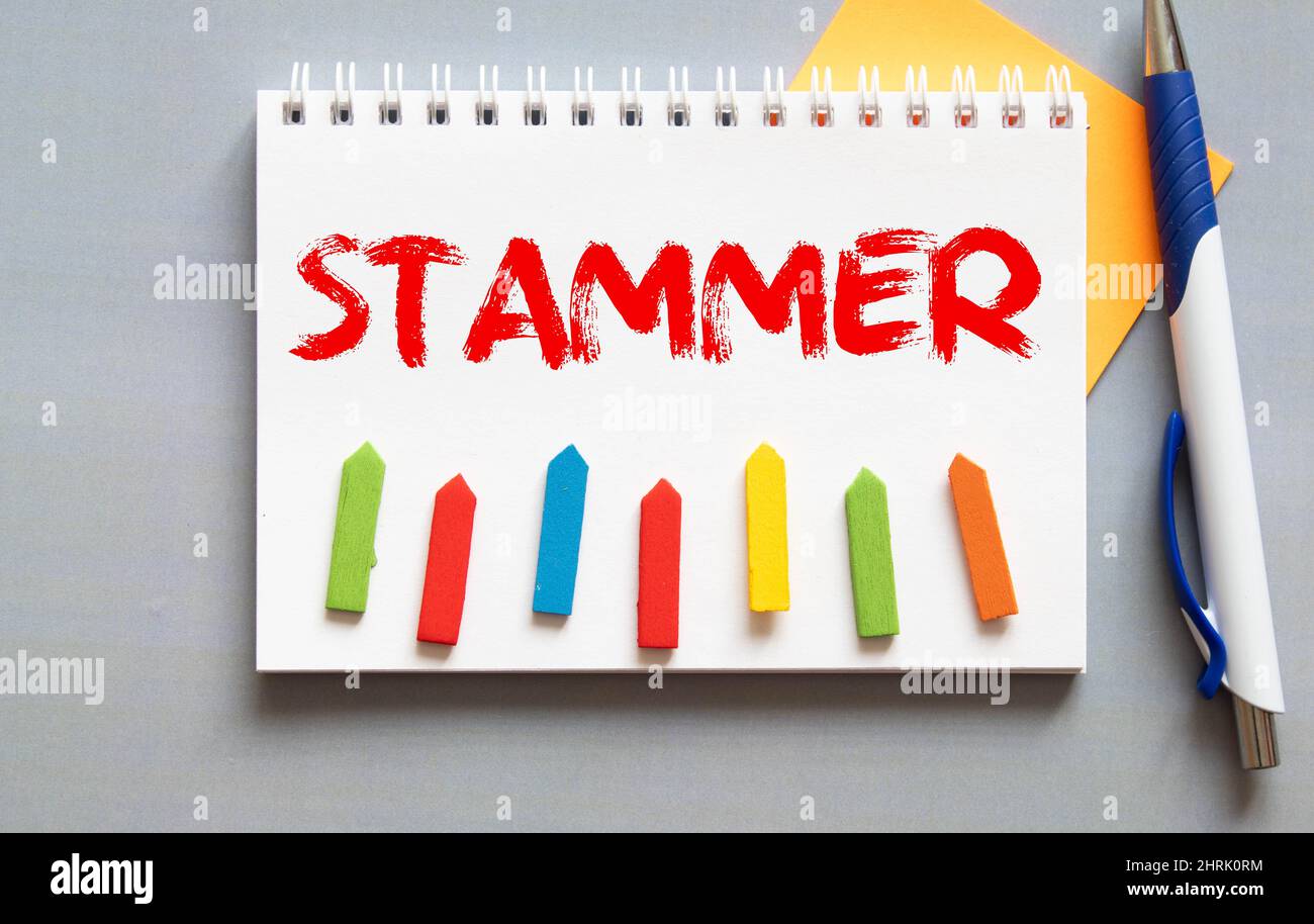 Stammer word made with building blocks. medical concept Stock Photo - Alamy