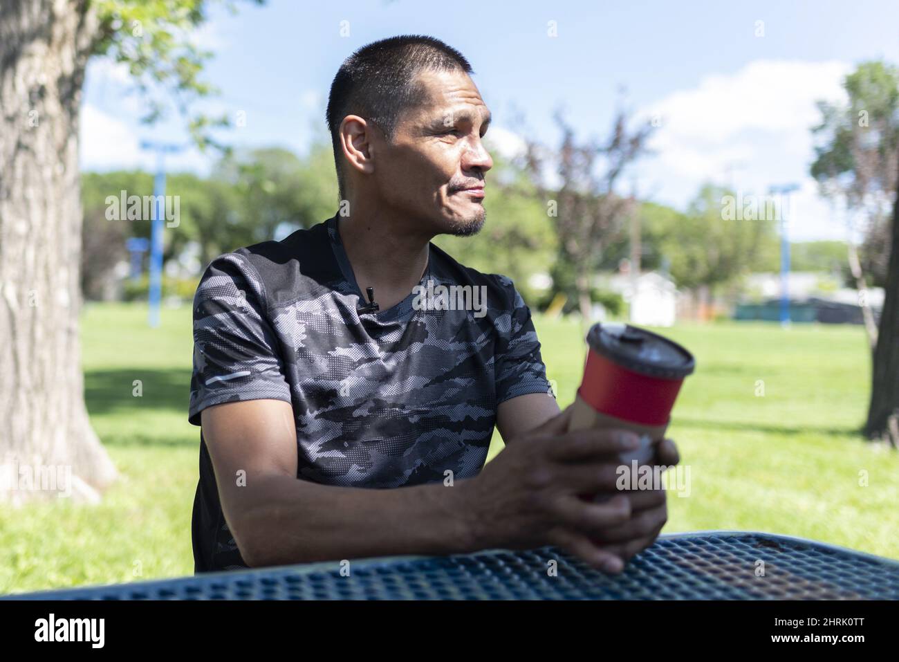 Troy Keepness, father of Tamra Keepness, during an interview at Core ...