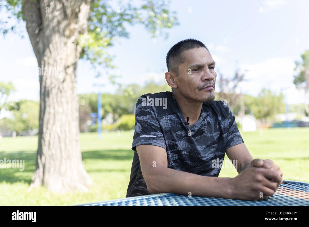 Troy Keepness, father of Tamra Keepness, during an interview at Core ...