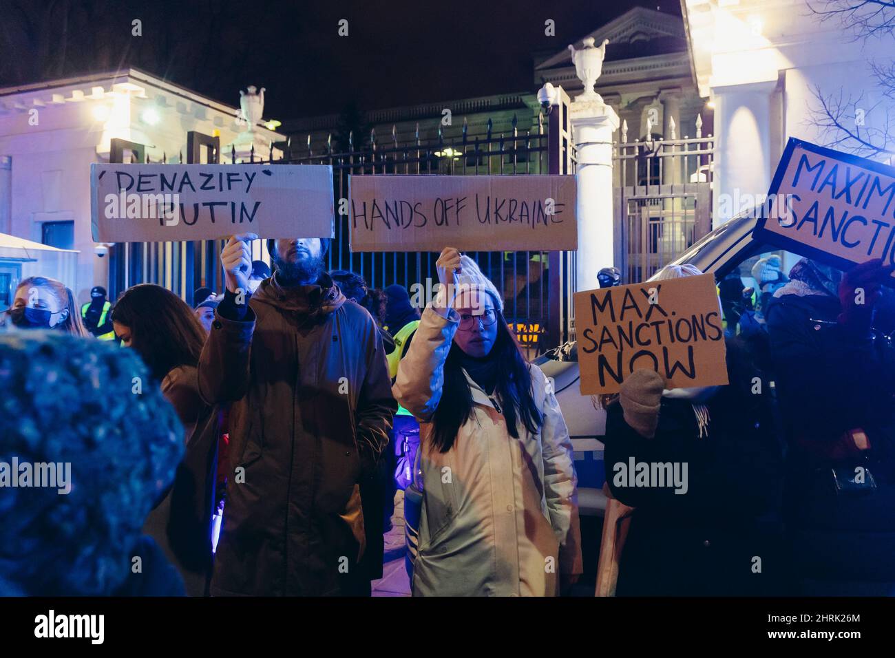 Warsaw, Poland - February 25, 2022: Protest against Russian invasion of ...