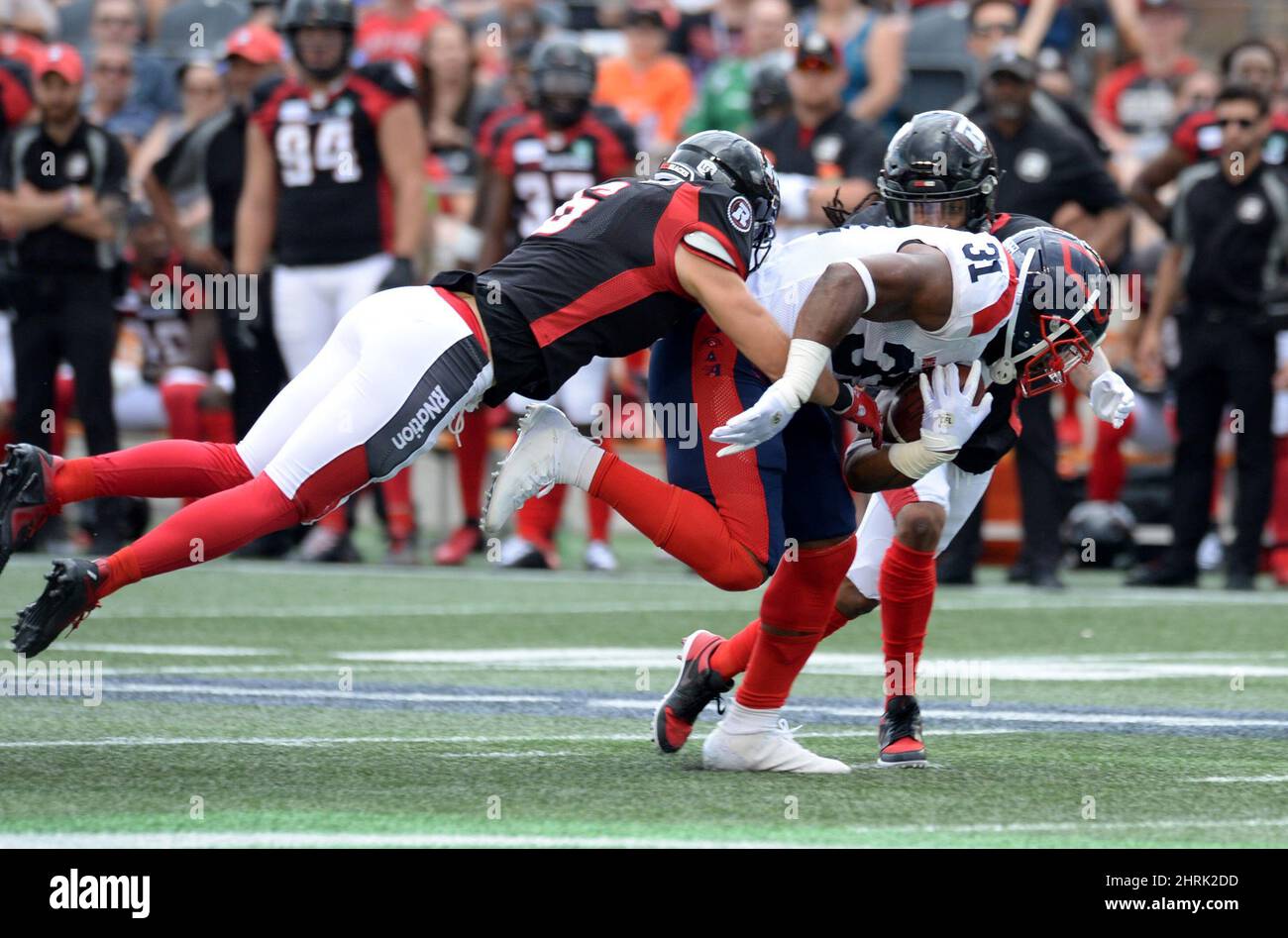 Ottawa Redblacks defensive back Antoine Pruneau tackles Montreal ...
