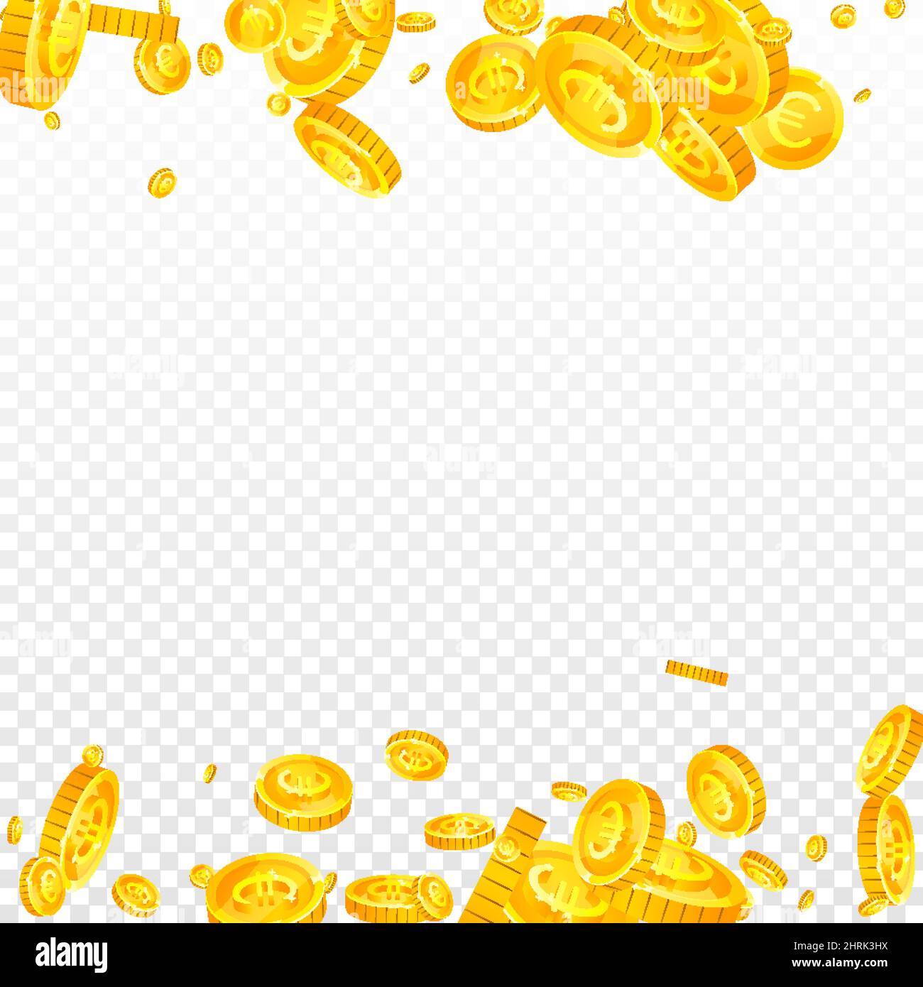 European Union Euro coins falling. Actual scattered EUR coins. Europe ...