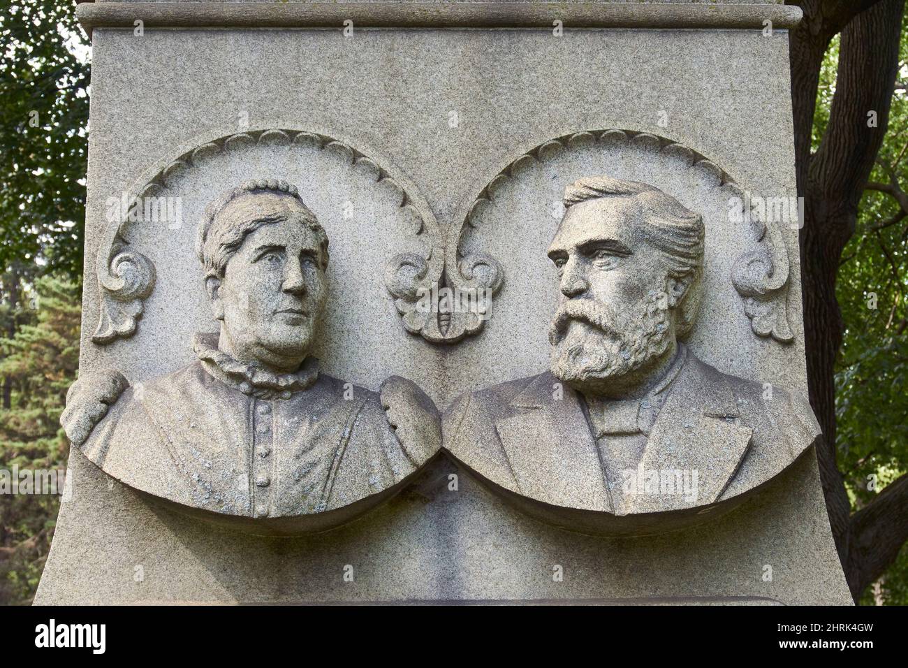 Old gravesites at Forest Home Cemetery in Milwaukee, Wisconsin, USA ...