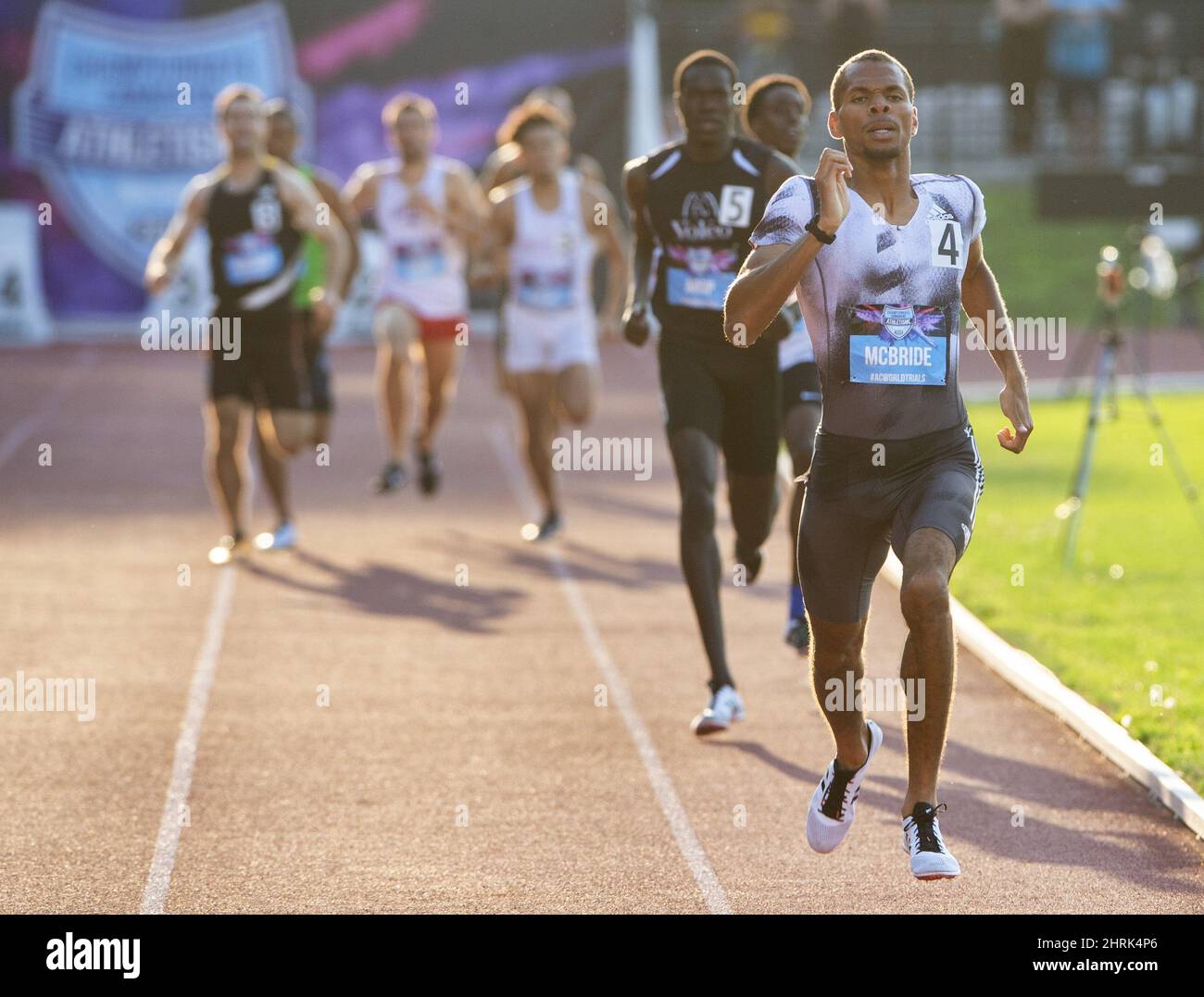 Brandon McBride heads to the finish line on his way to winning the Men ...