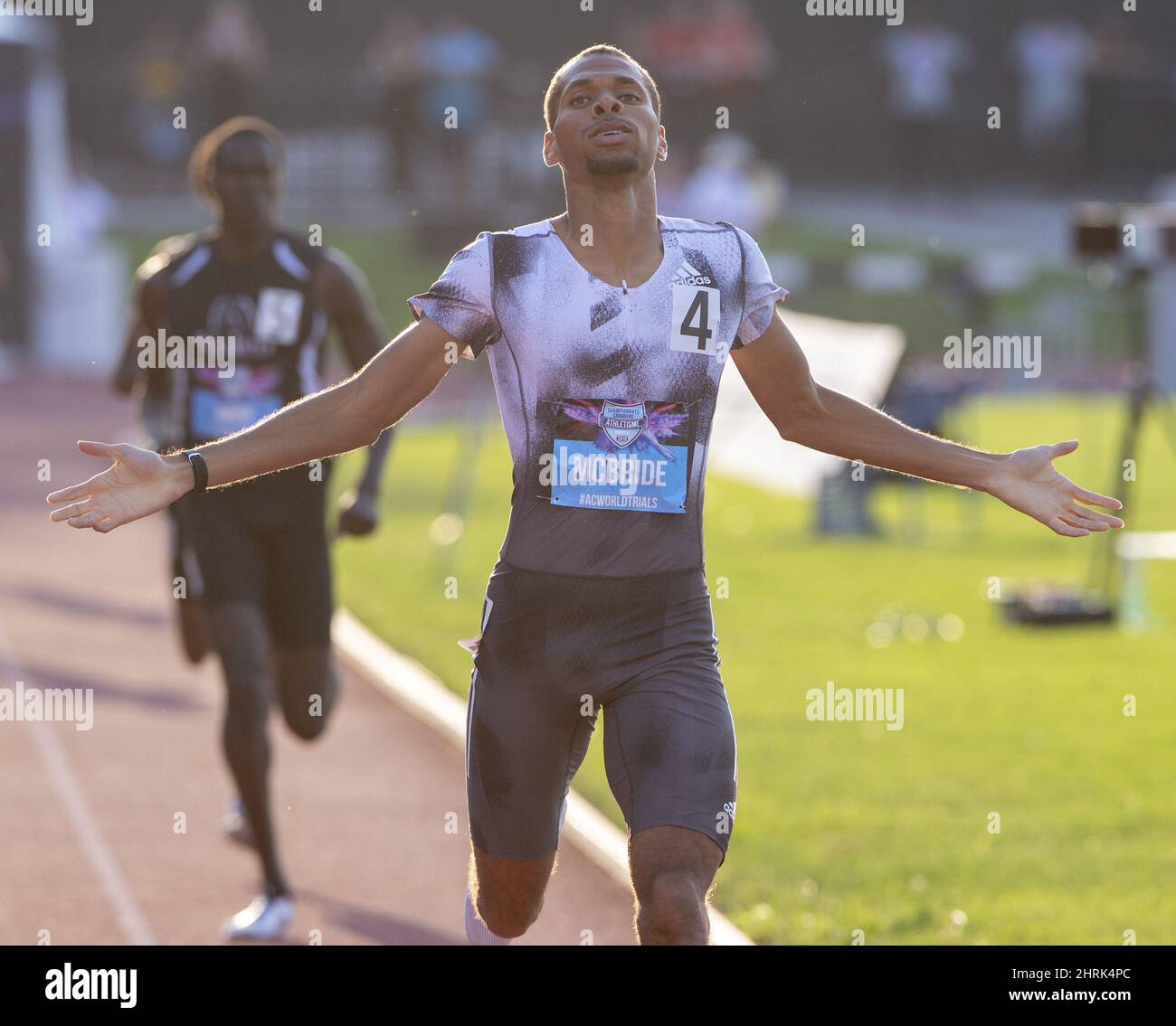 Brandon McBride reacts after winning the Men's 800m final at the ...