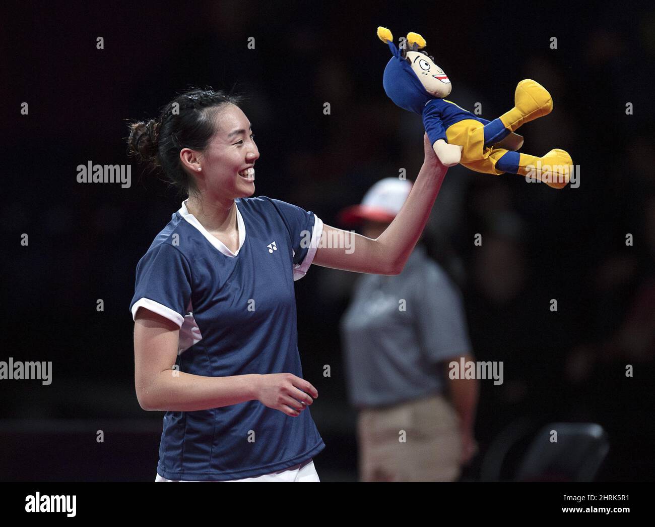 Canada's Michelle Li celebrates after defeating fellow Canadian Rachel ...