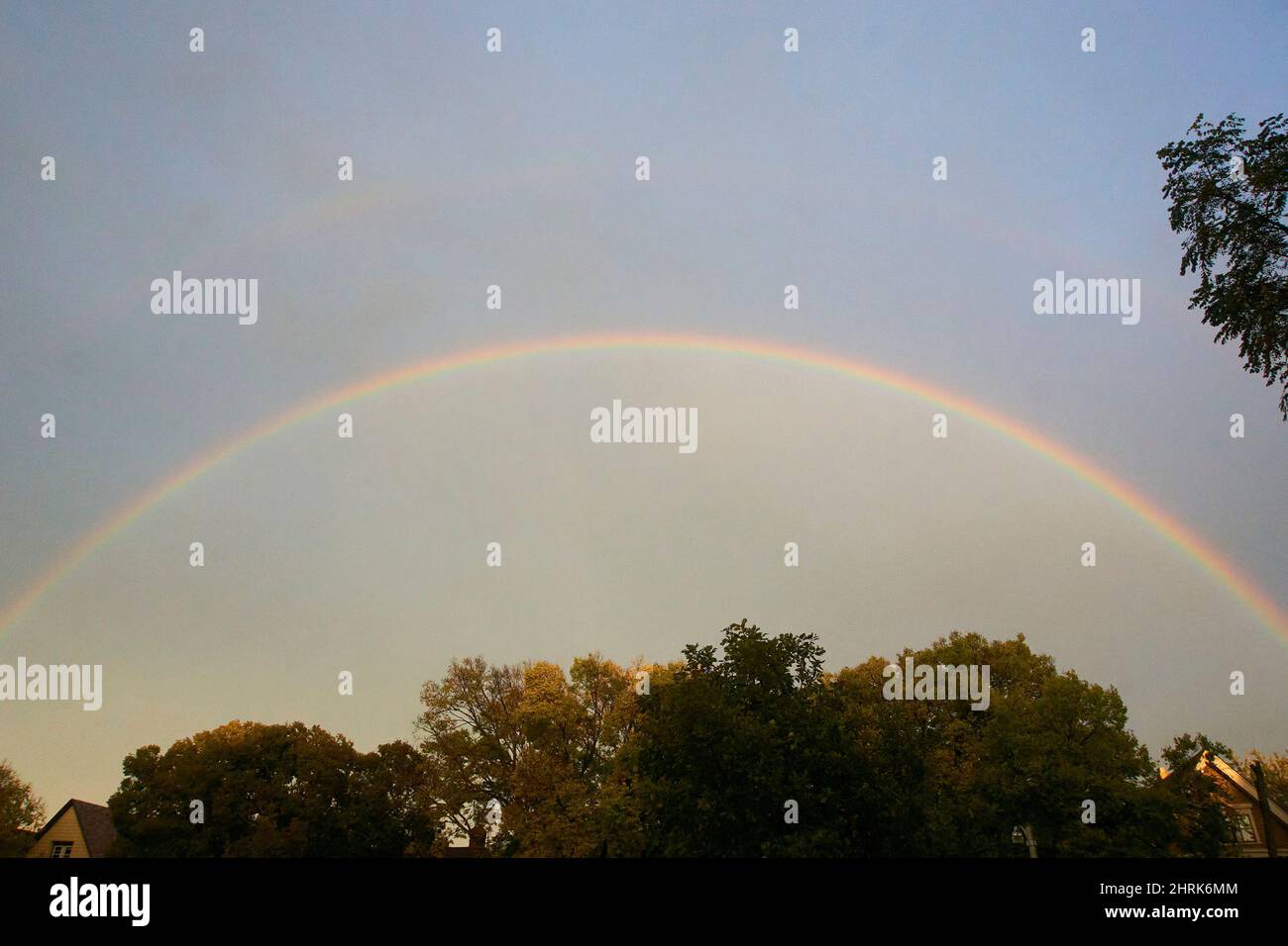 Rainbow in Lincoln Village over the Basilica of St. Josaphat in ...