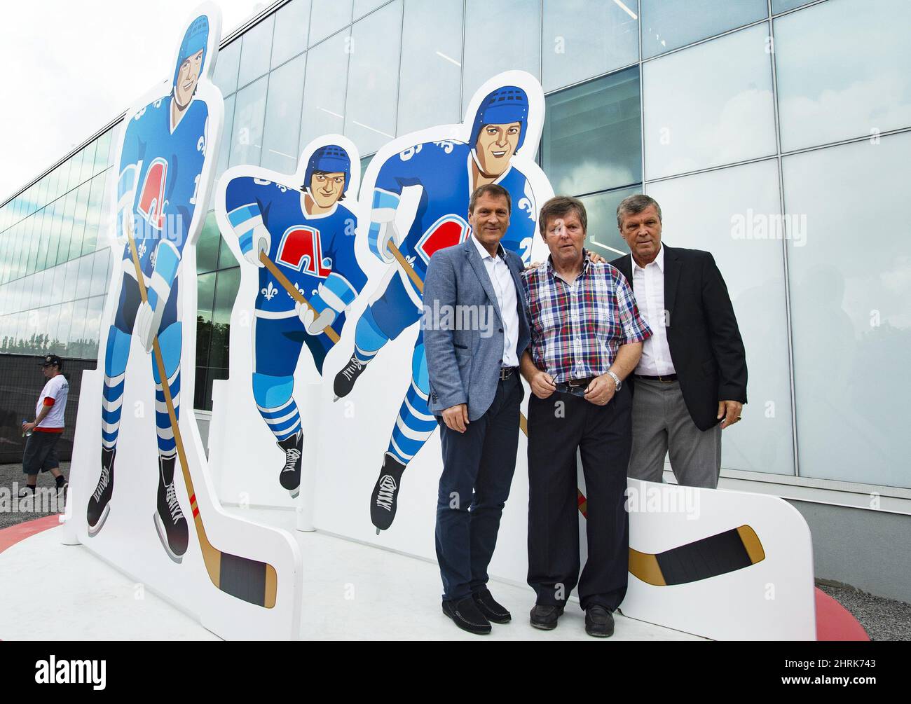 Former NHL Quebec Nordiques brothers Anton, from the left, Marian and ...