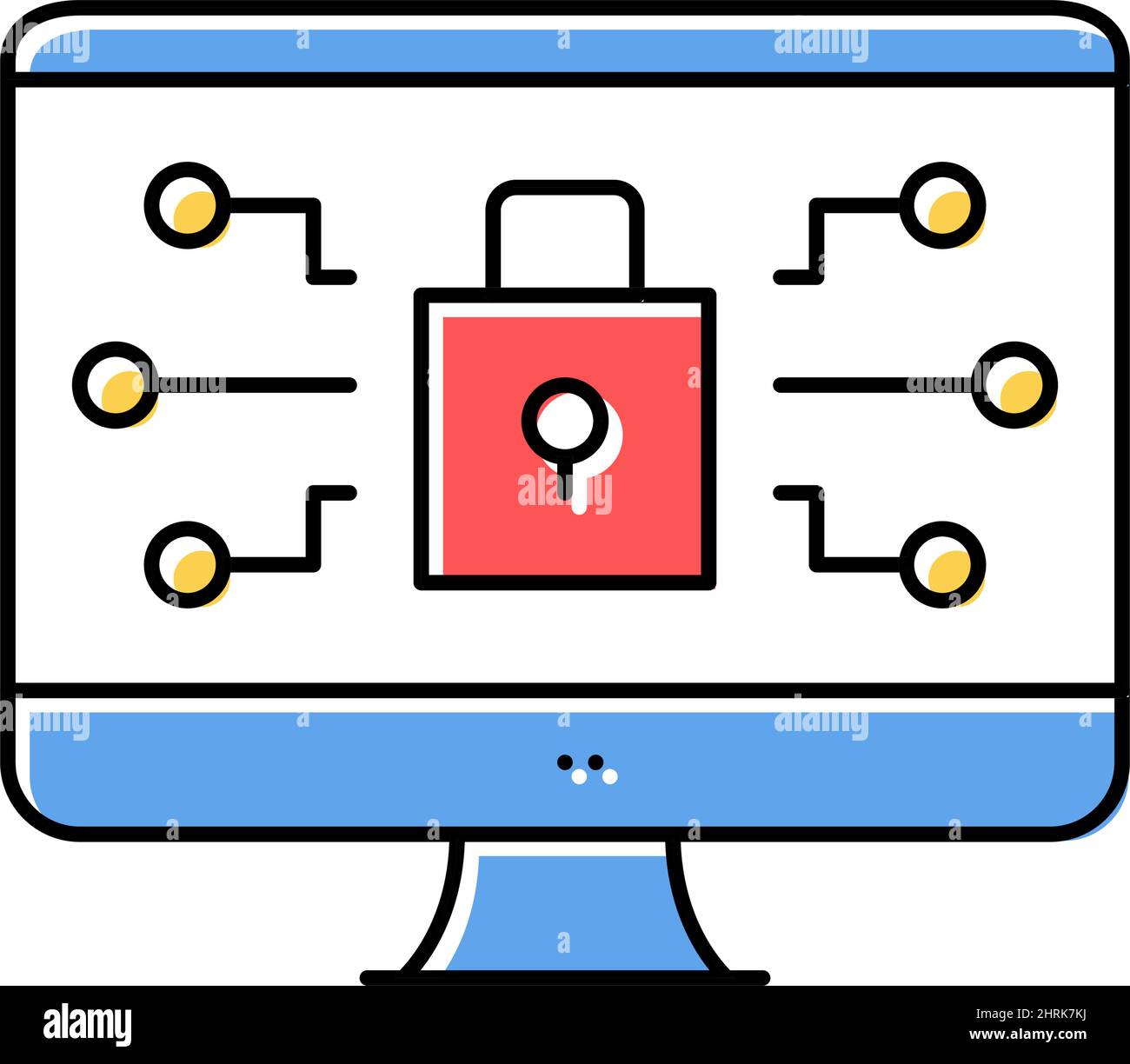 computer security color icon vector illustration Stock Vector Image ...