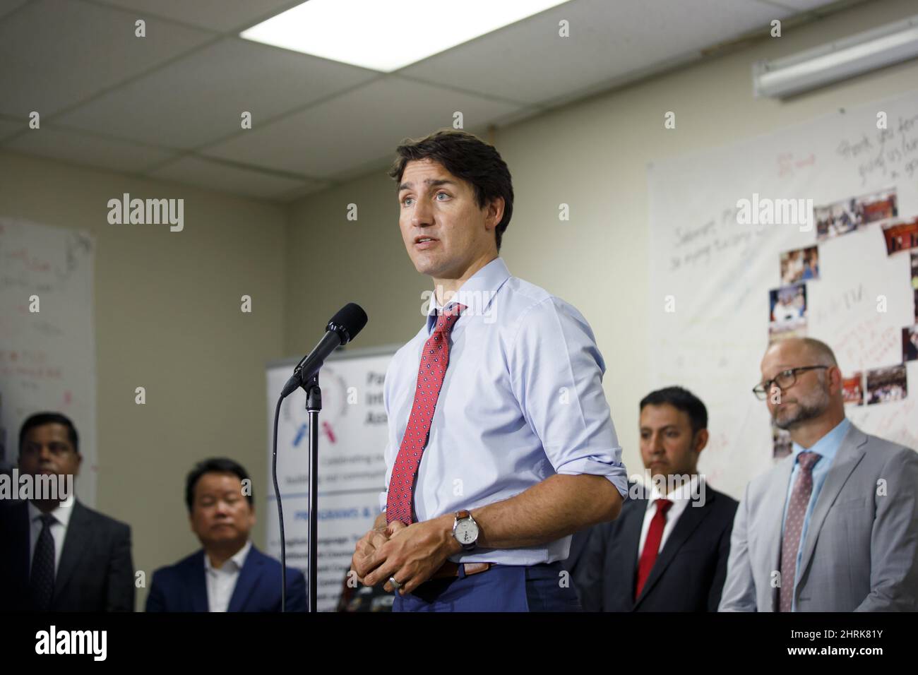 Prime Minister Justin Trudeau speaks during a press conference at the ...