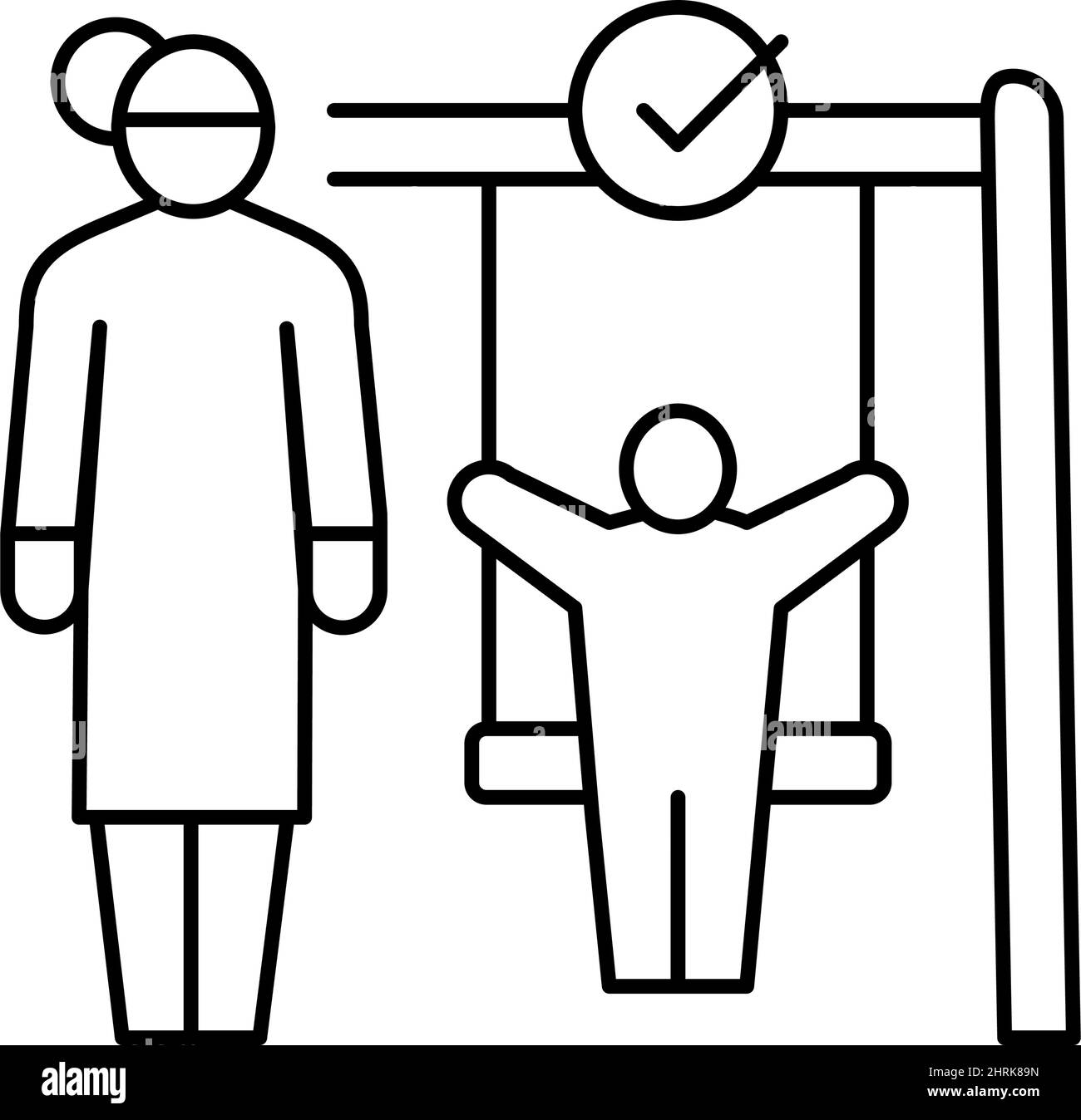 care outside home line icon vector illustration Stock Vector Image ...