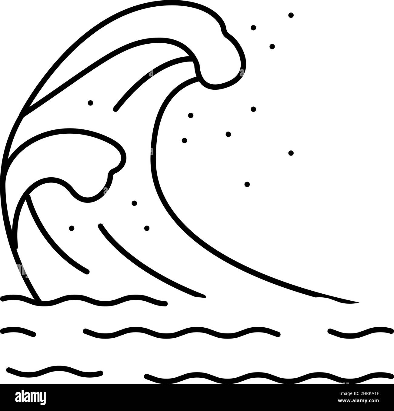 wave sea line icon vector illustration Stock Vector Image & Art - Alamy