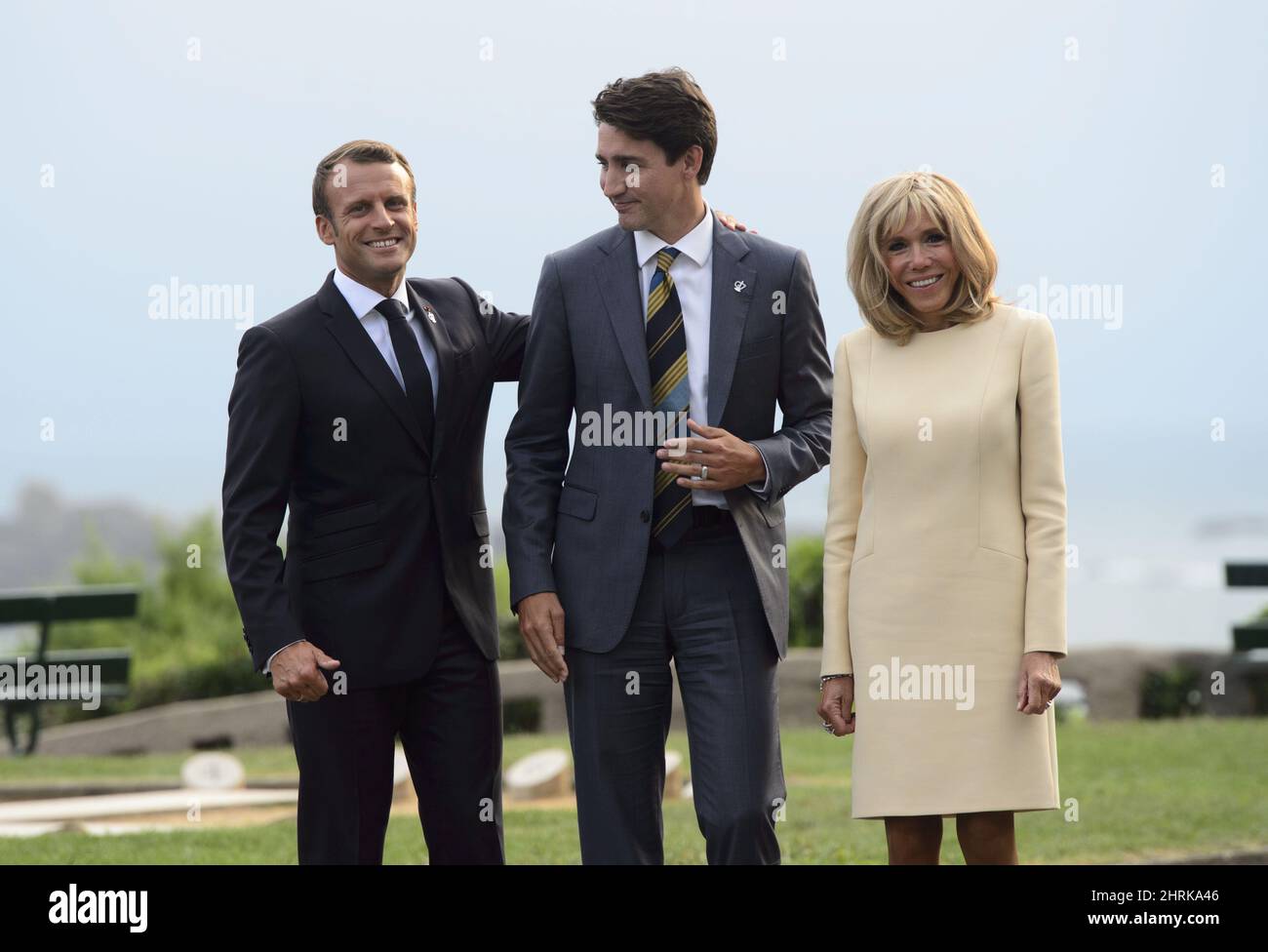Prime Minister Justin Trudeau is greeted by President of France ...