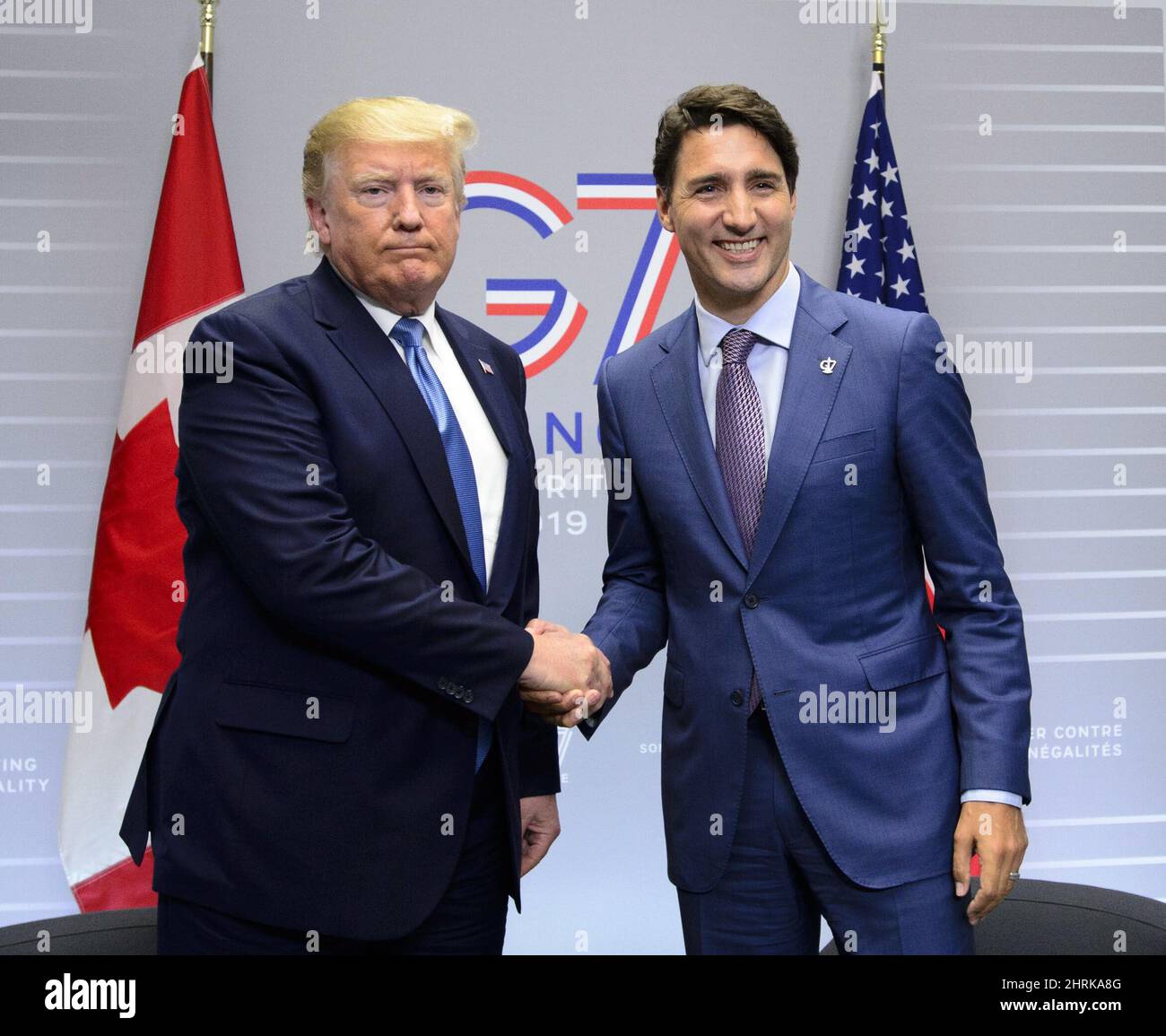 Prime Minister Justin Trudeau takes part in a bilateral meeting with U ...
