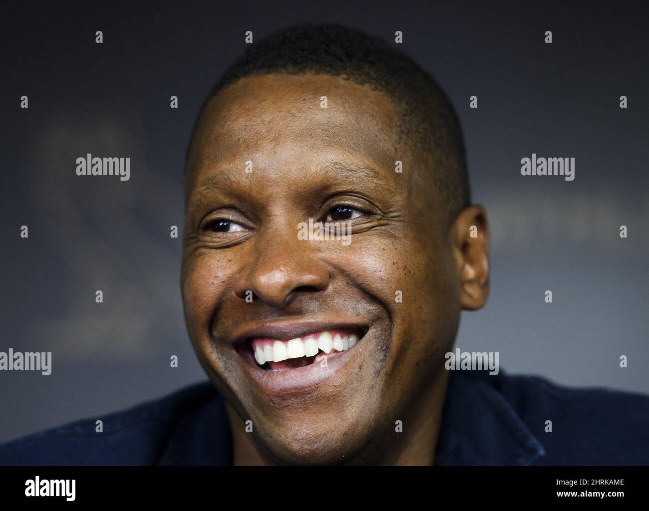 Toronto Raptors president Masai Ujiri speaks to the media during a year ...