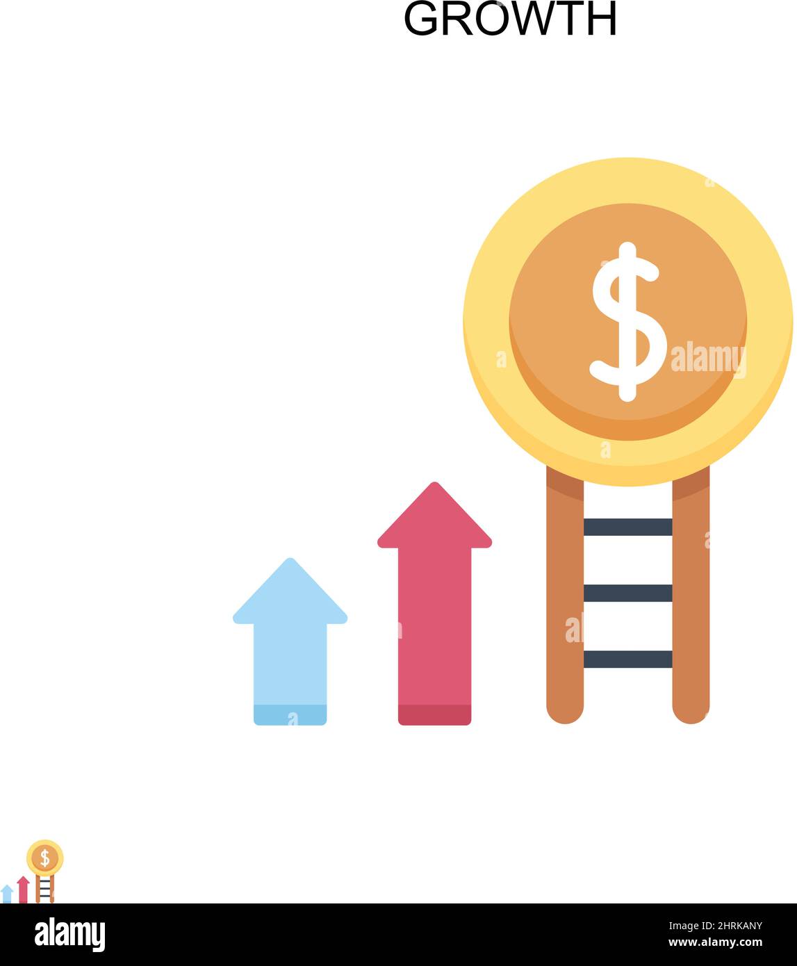 Growth Simple vector icon. Illustration symbol design template for web ...