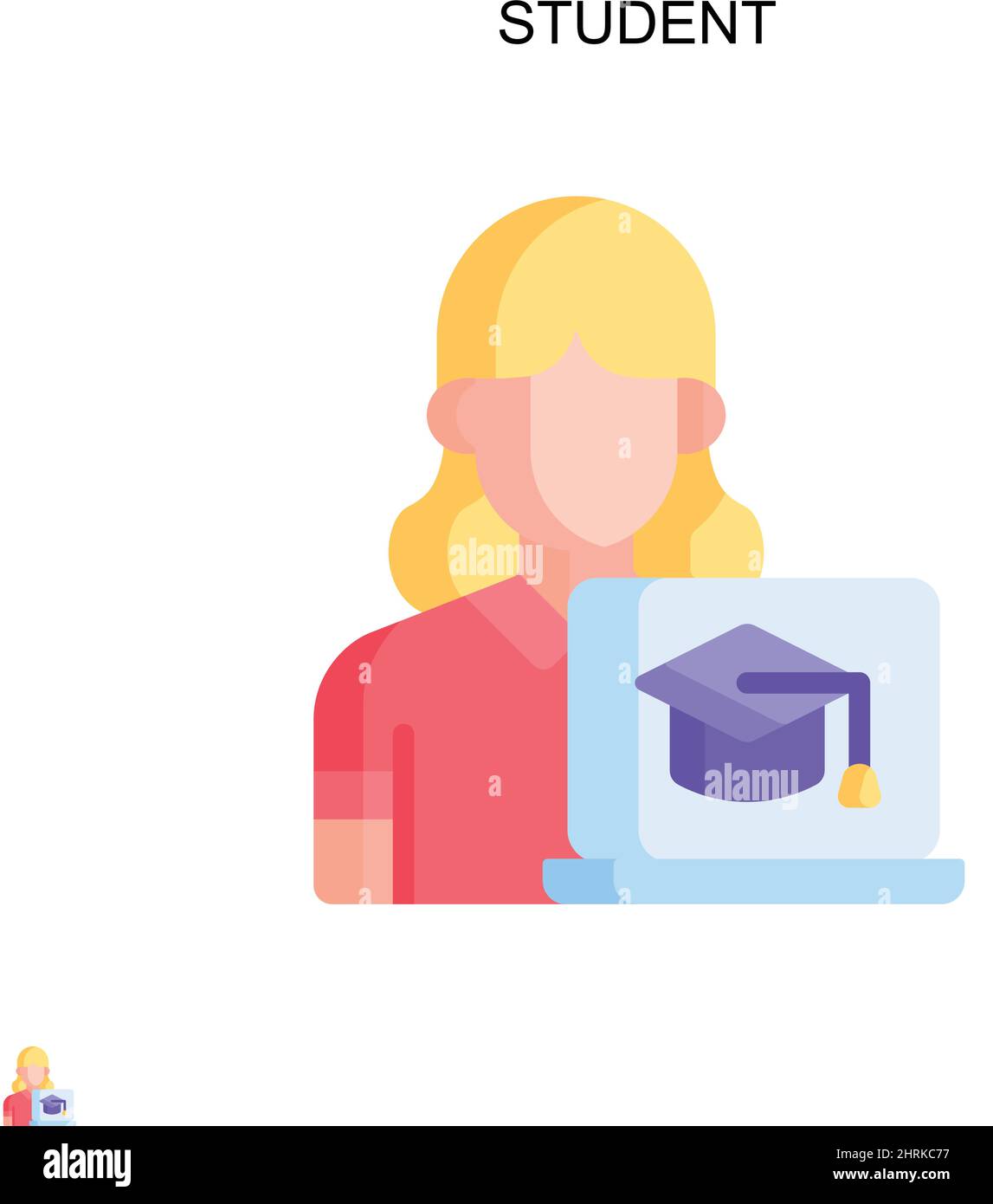 Student Simple vector icon. Illustration symbol design template for web ...
