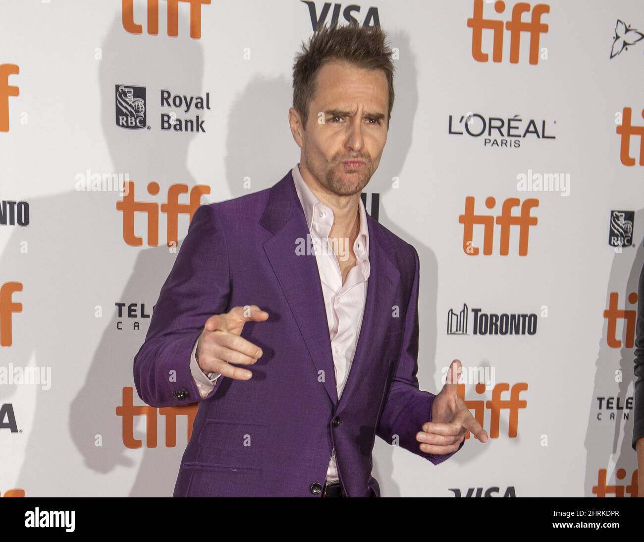 Sam Rockwell arrives for the Gala Premiere of the film "Jojo Rabbit" at ...