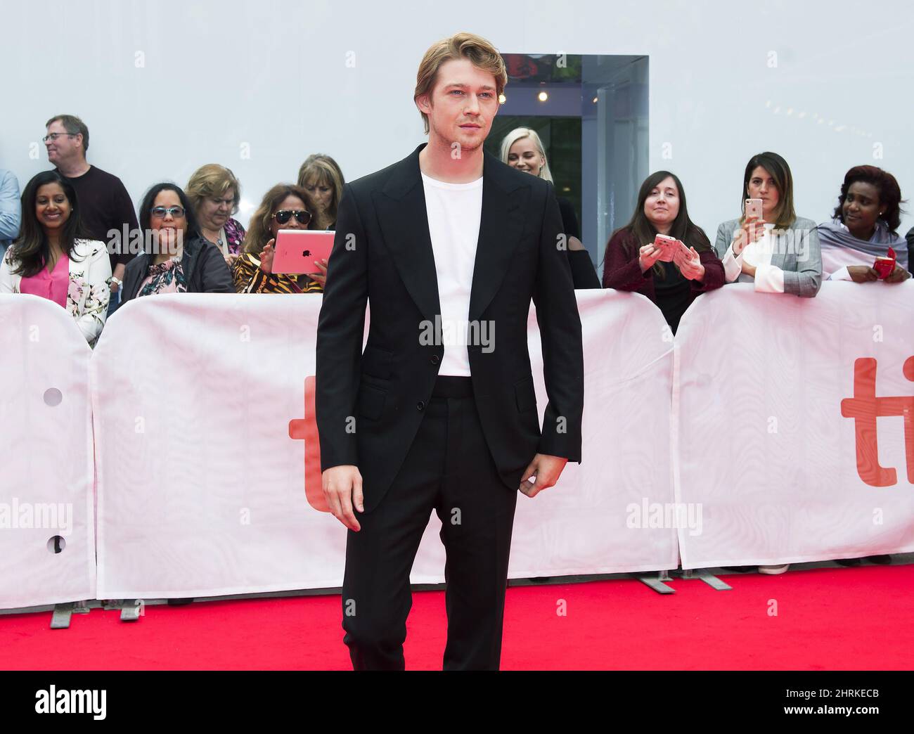Actor Joe Alwyn arrives on the red carpet for the gala premiere of the ...