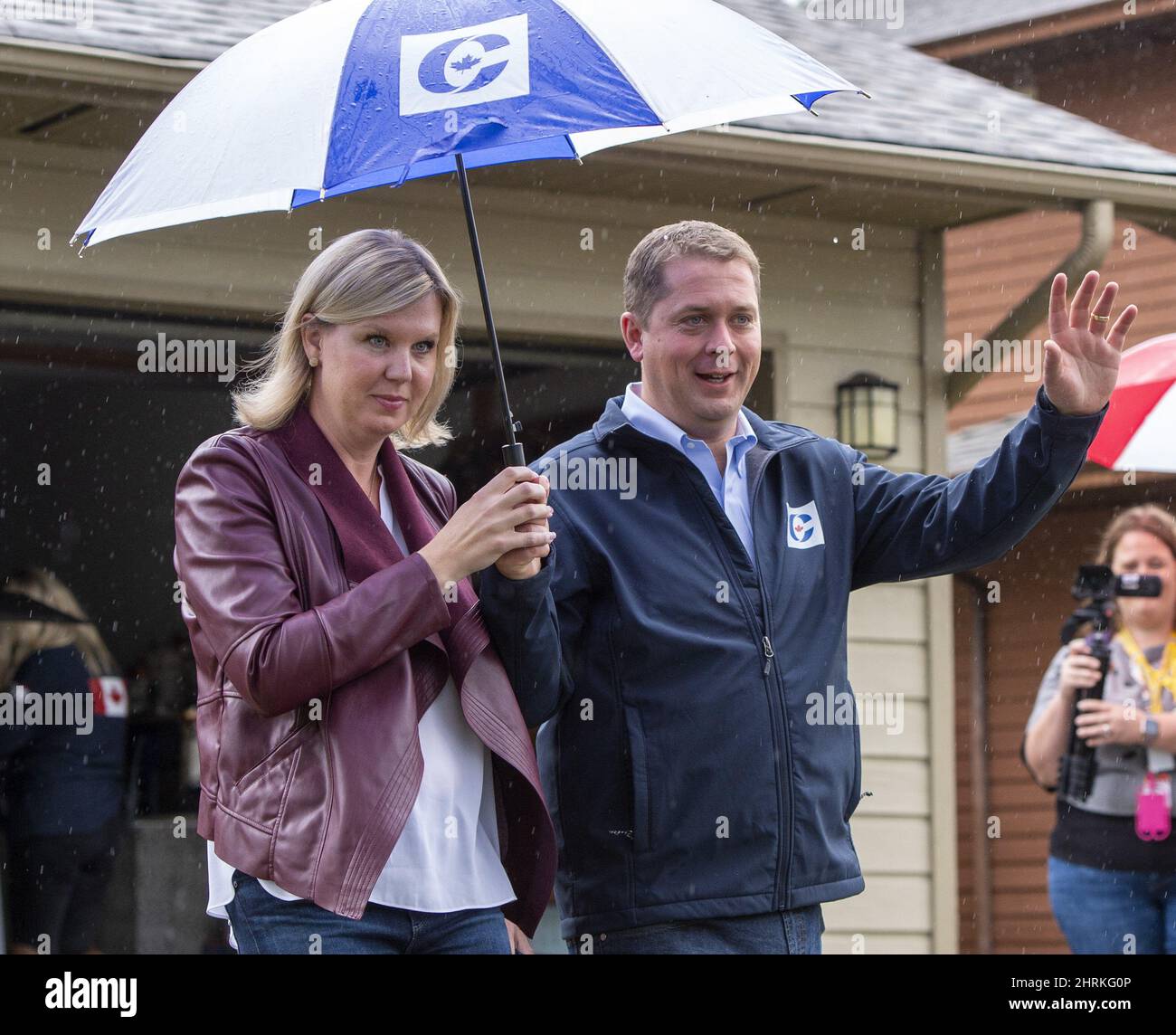 Federal Conservative leader Andrew Scheer and his wife Jill leave a ...