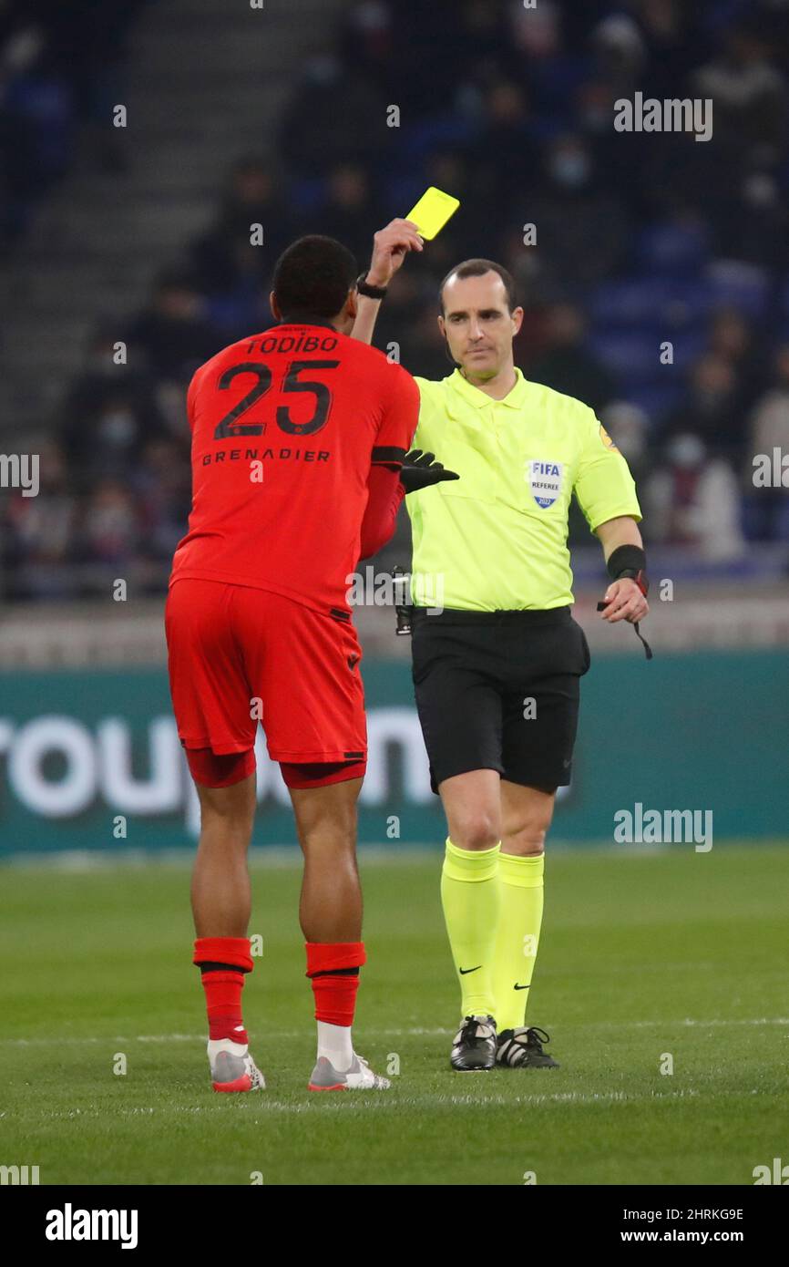 Referee Benoit MILLOT and Jean-Clair TOBIDO of Nice during the French ...