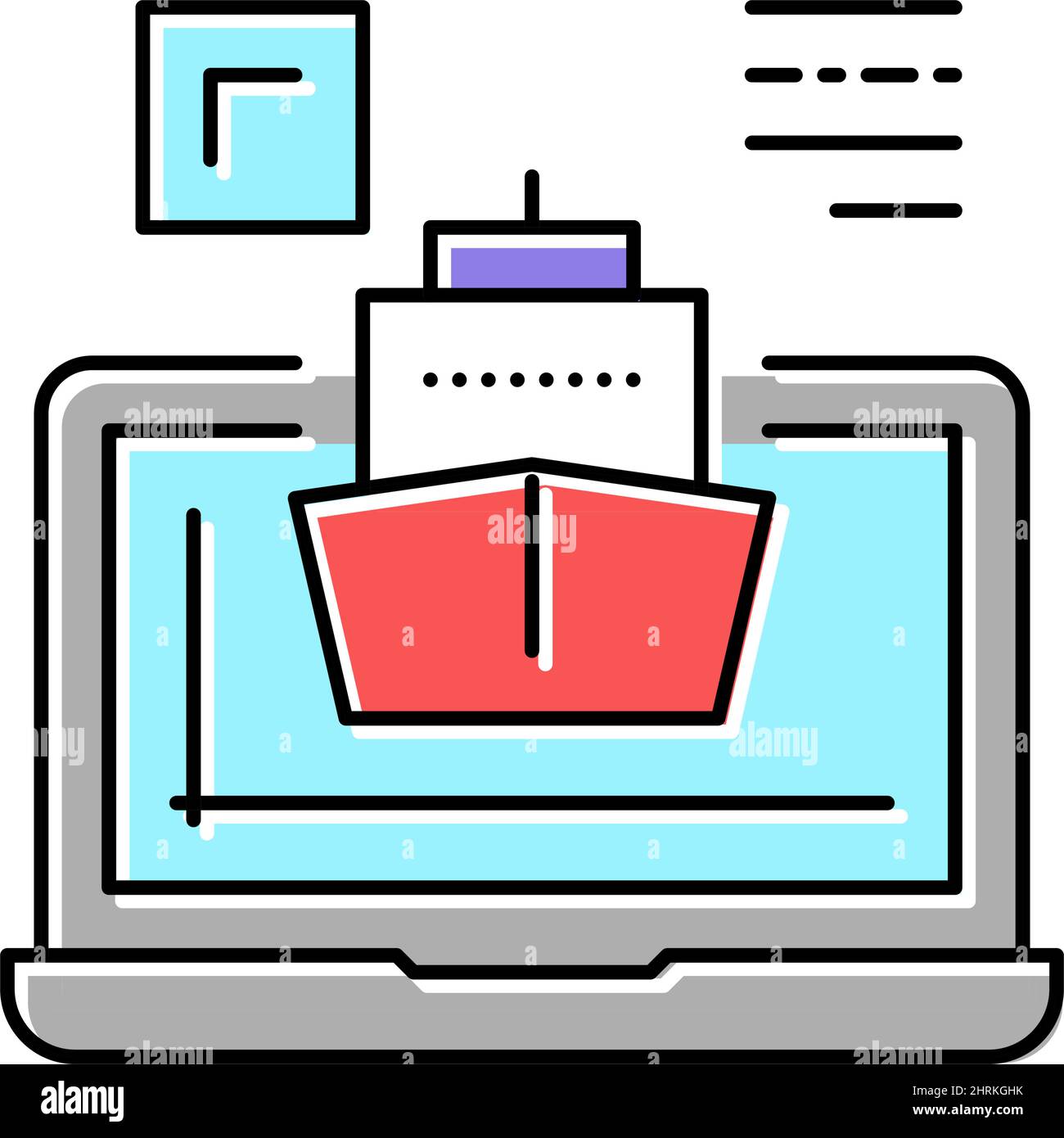 ship modeling computer program color icon vector illustration Stock ...