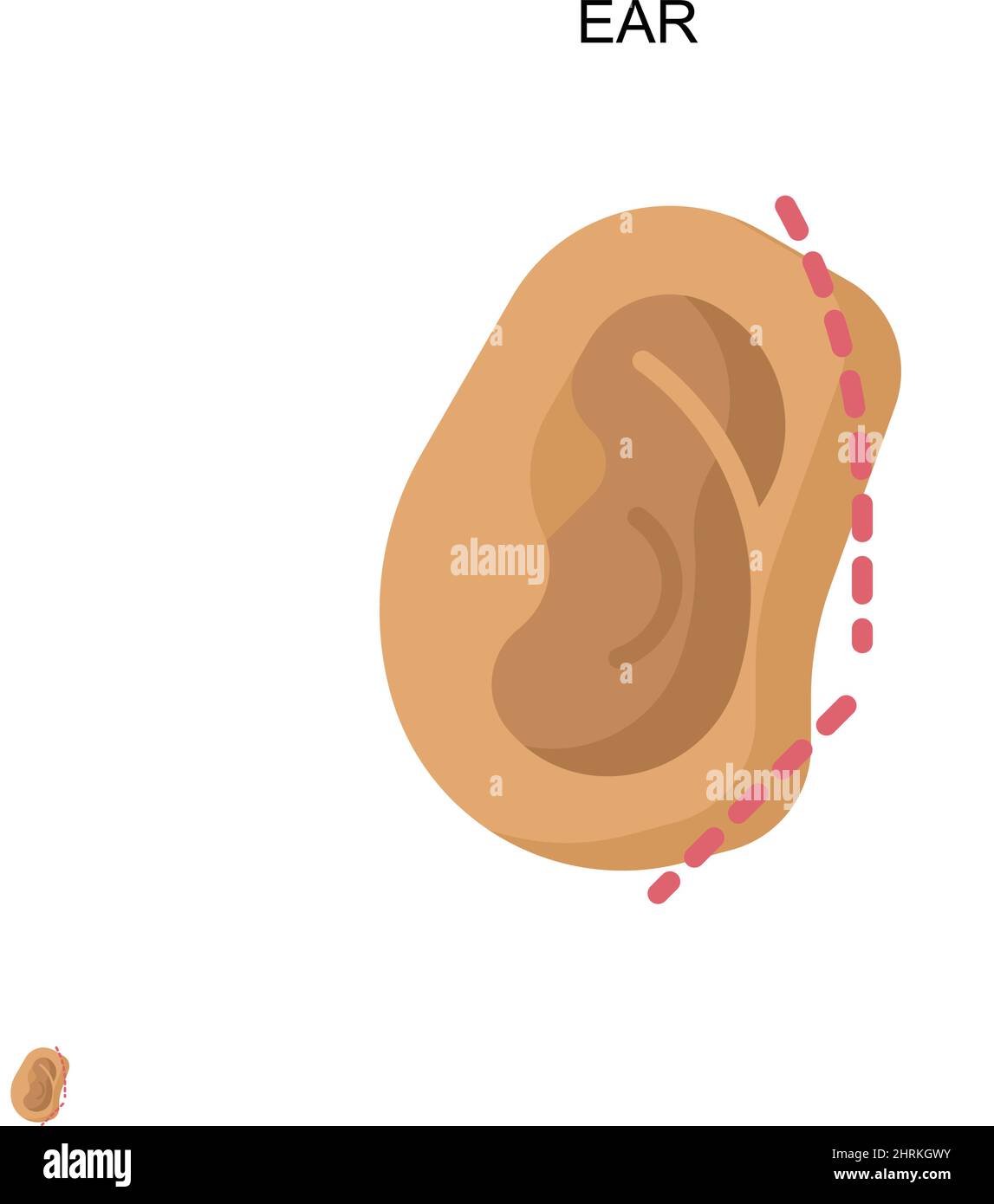 Ear Simple vector icon. Illustration symbol design template for web ...