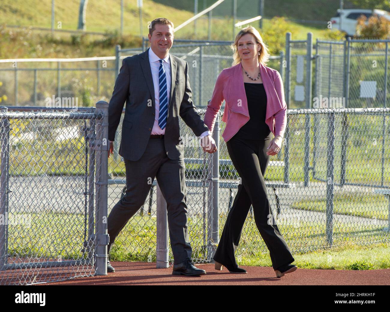 Federal Conservative leader Andrew Scheer and his wife Jill arrive to ...