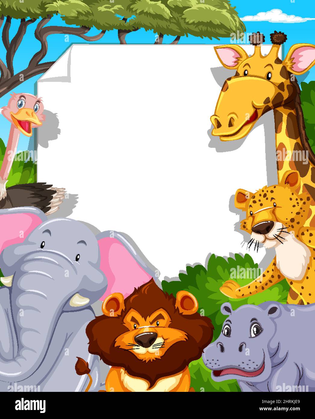 Banner with various wild animals illustration Stock Vector Image & Art ...