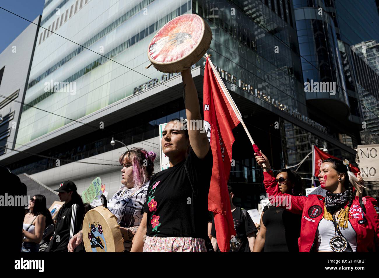 Brianna Olson-Pitawanakwat, of the Wikwemikong First Nation, marches ...