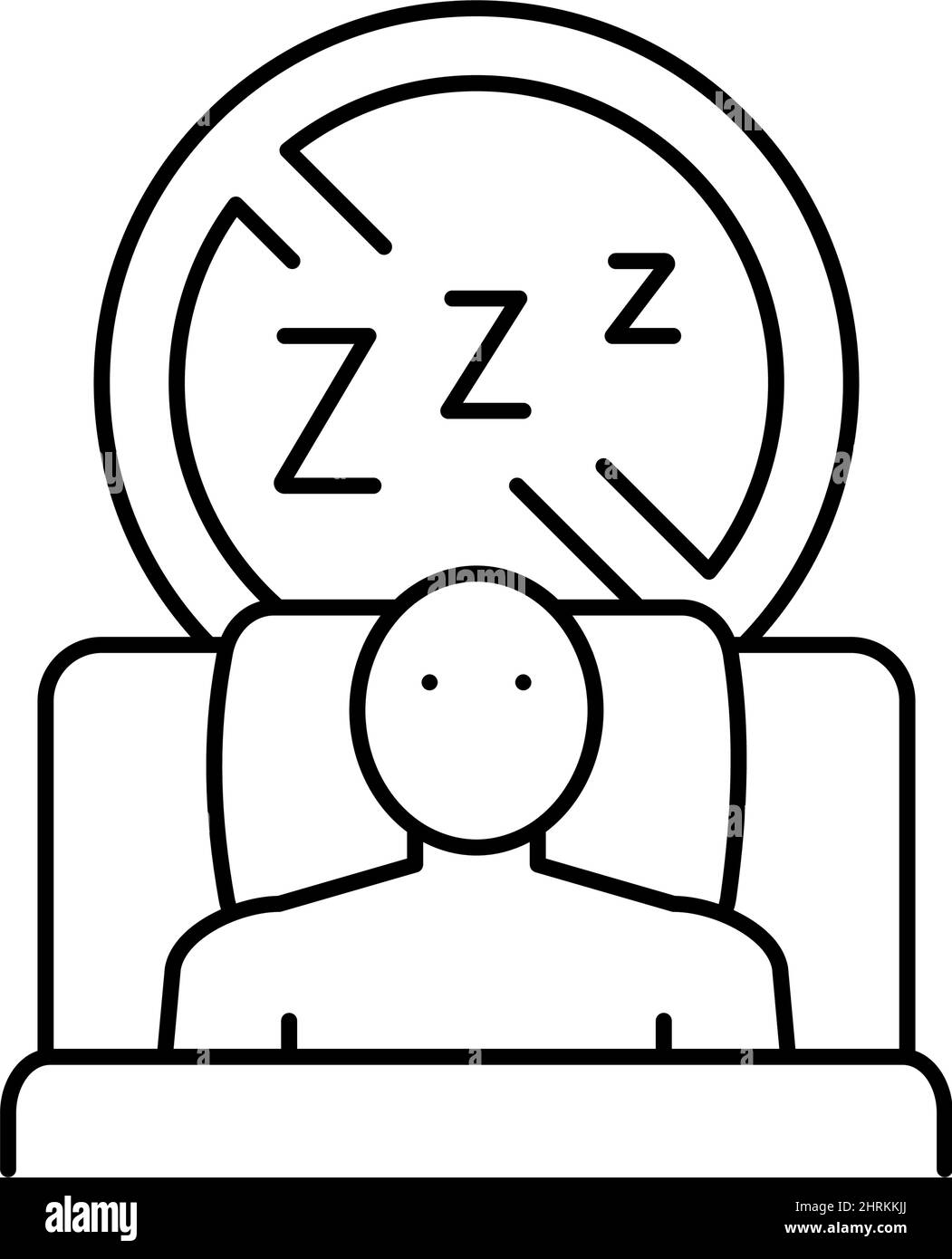 Difficulty Falling Asleep At Night Line Icon Vector Illustration Stock