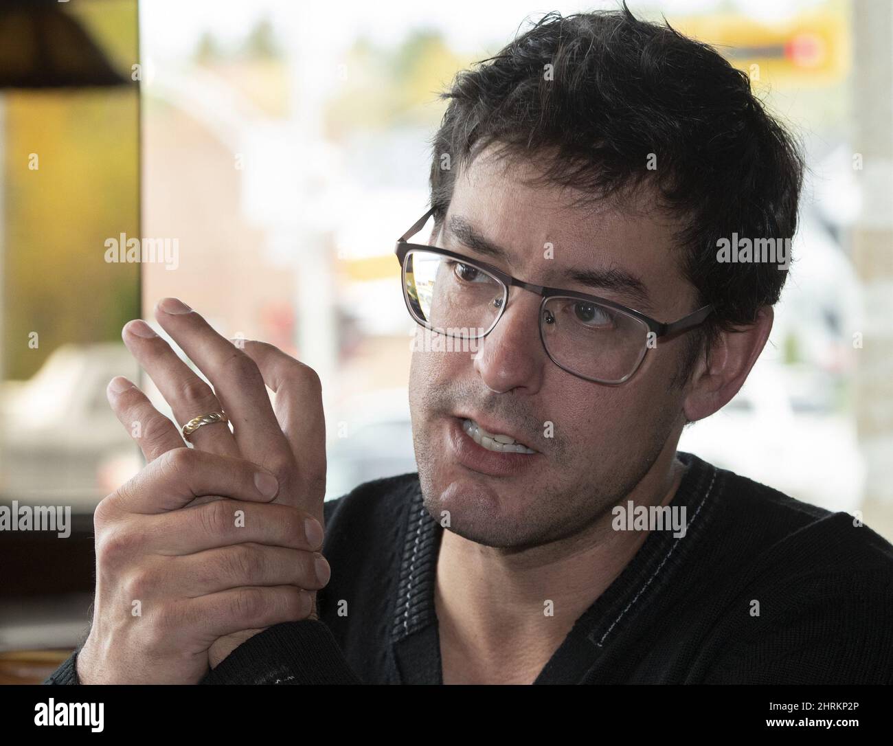 Bloc Quebecois candidate Alexis Brunelle-Duceppe is shown during an ...
