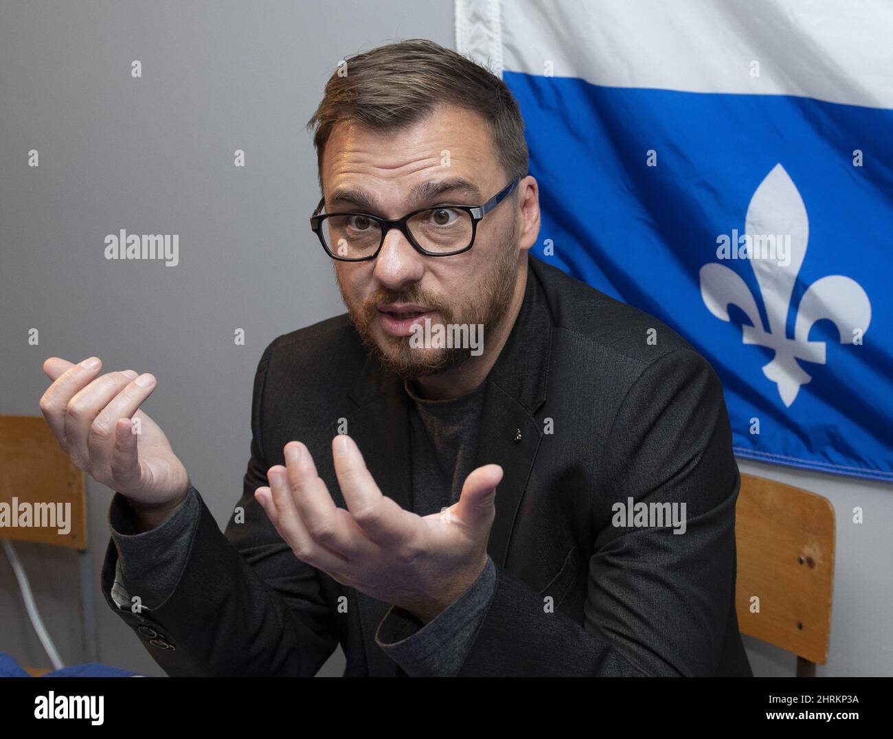 Bloc Quebecois candidate for Jonquiere Mario Simard is shown during an ...