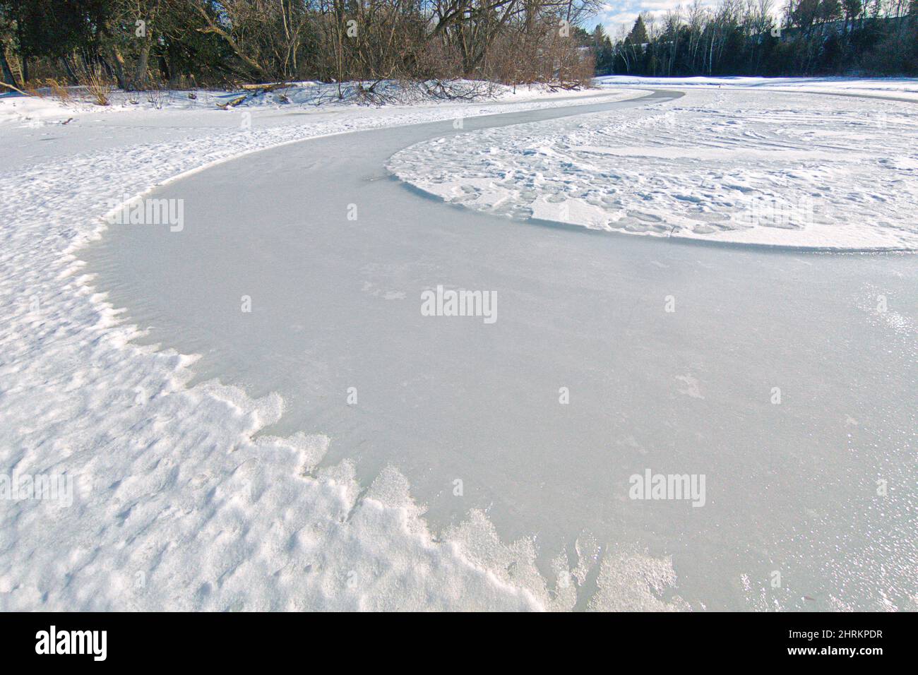 The iIce-skating rink in the frozen lake Stock Photo - Alamy
