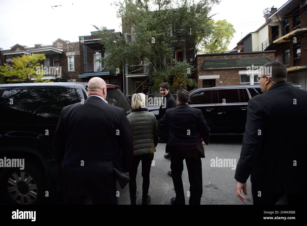 Prime Minister Justin Trudeau makes his way to his motorcade after ...