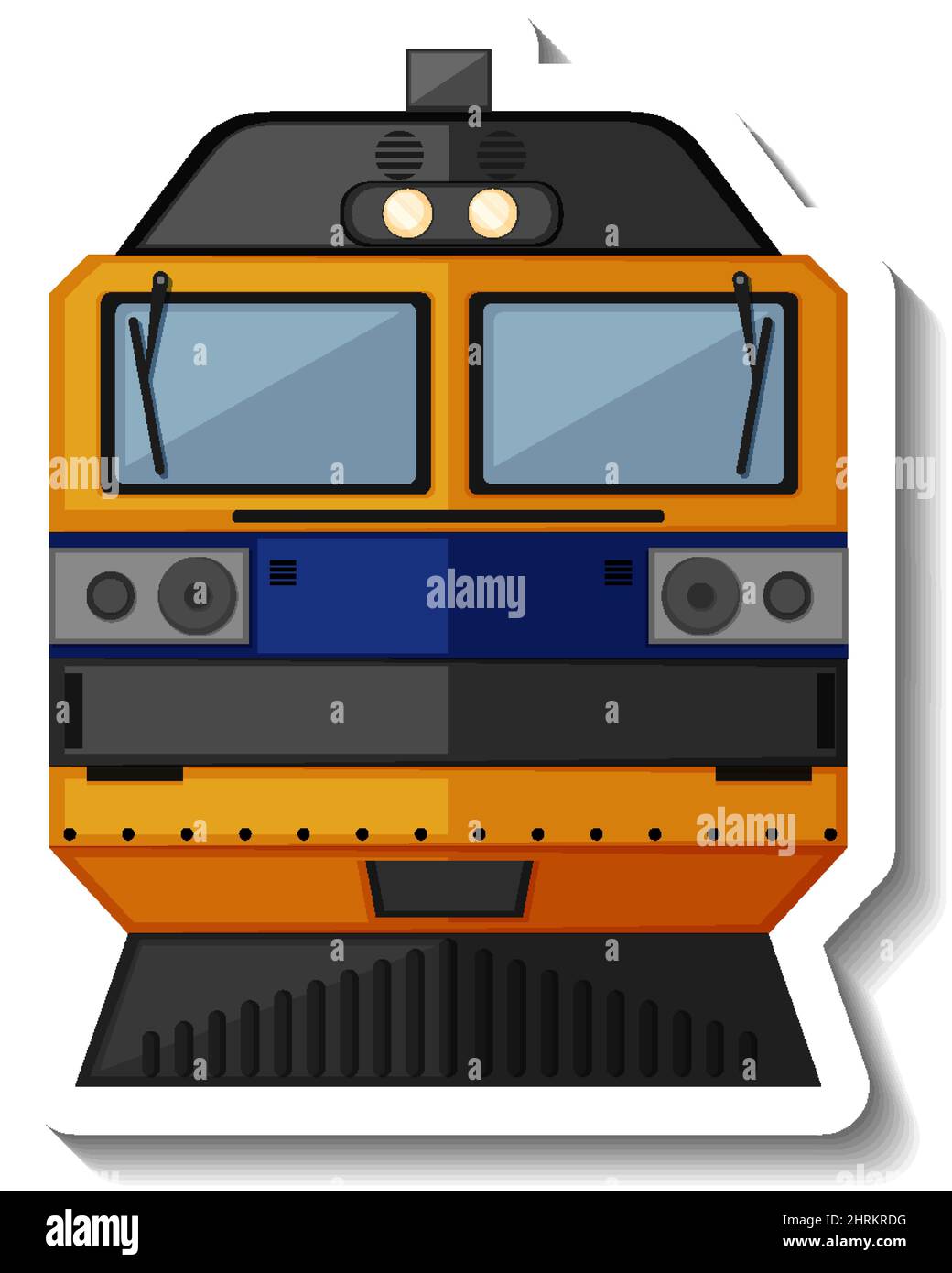 Front of diesel locomotive in cartoon style illustration Stock Vector ...