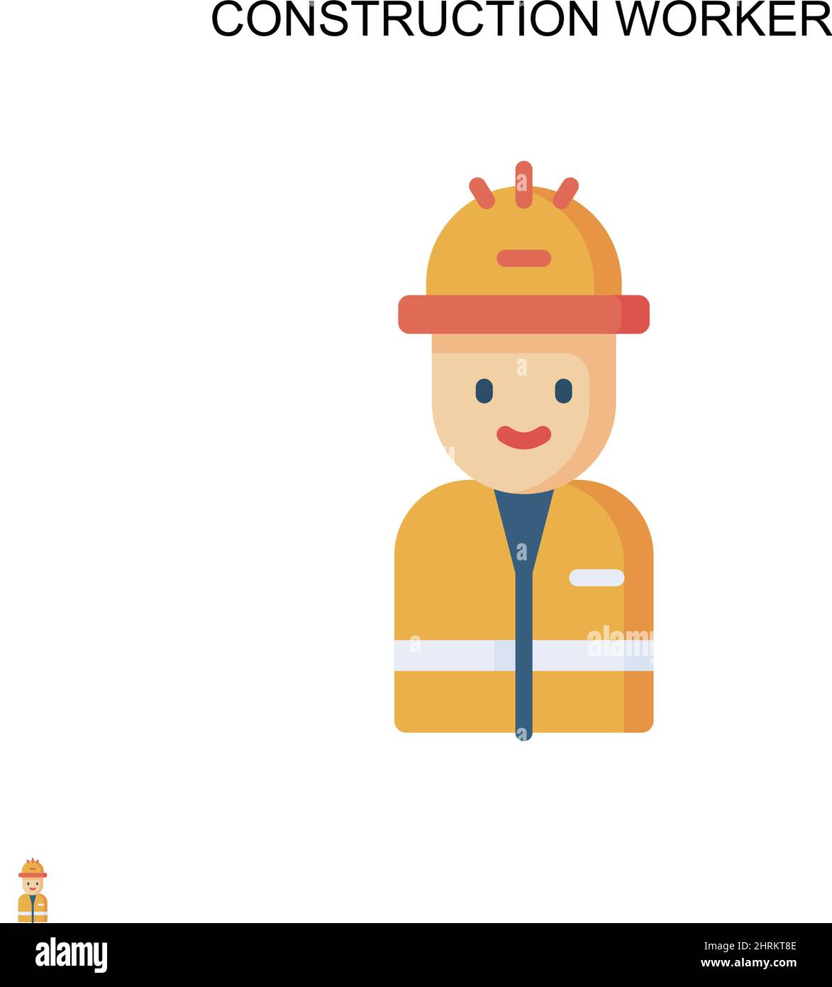 Construction worker Simple vector icon. Illustration symbol design ...