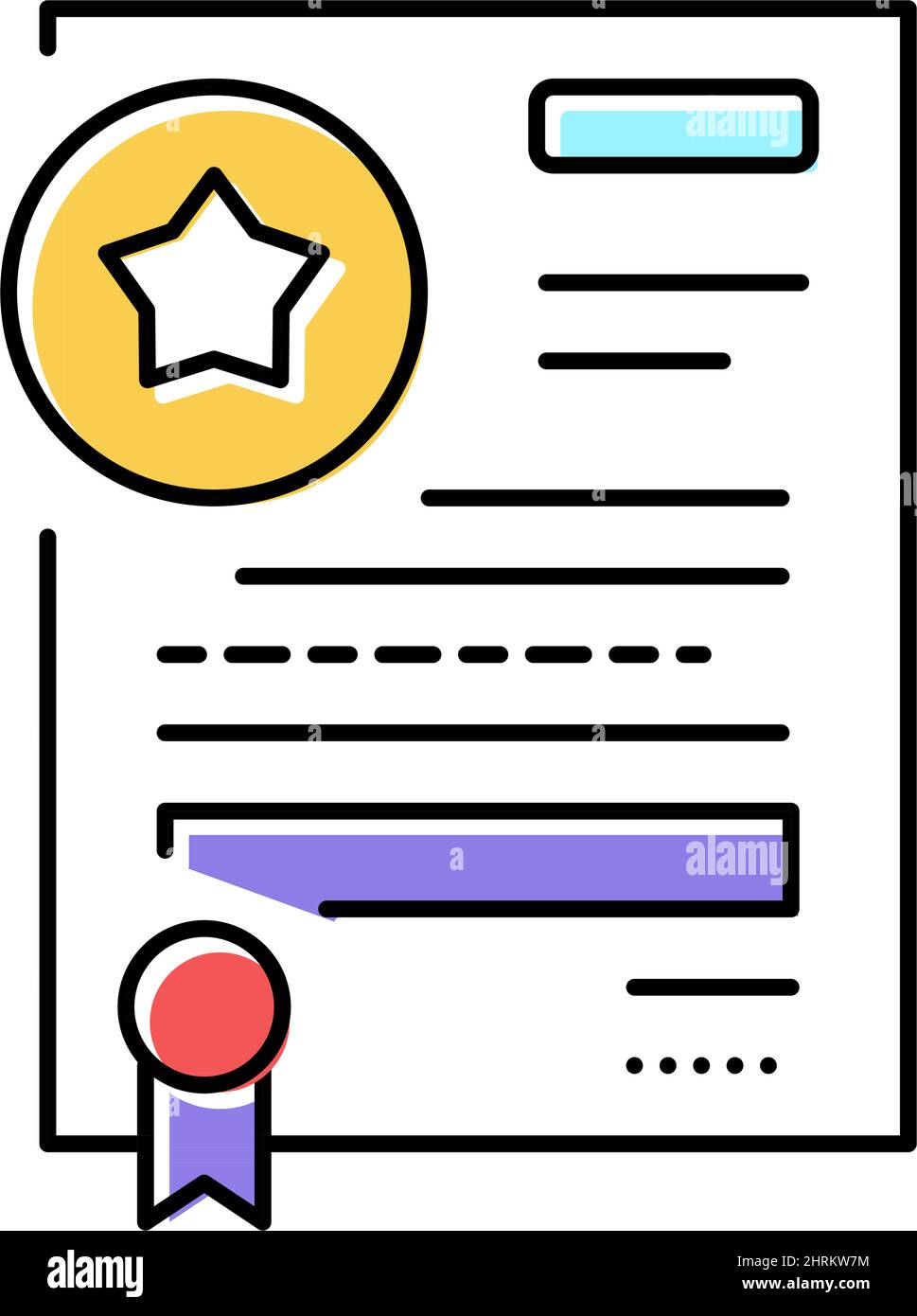 contract bonus color icon vector illustration Stock Vector Image & Art ...