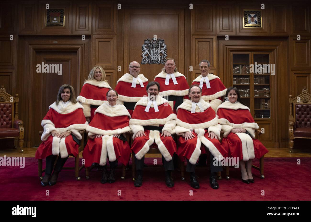 Justices of the Supreme Court of Canada pose for a group photo during ...