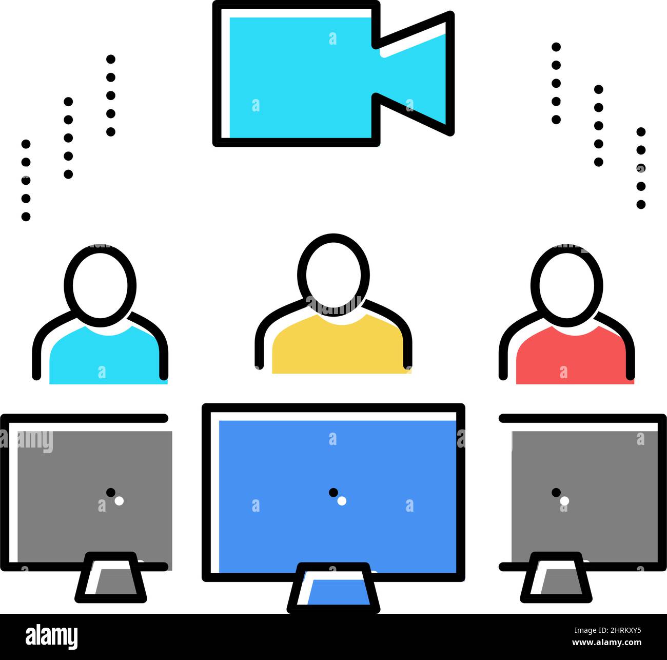 human communicate video call color icon vector illustration Stock ...