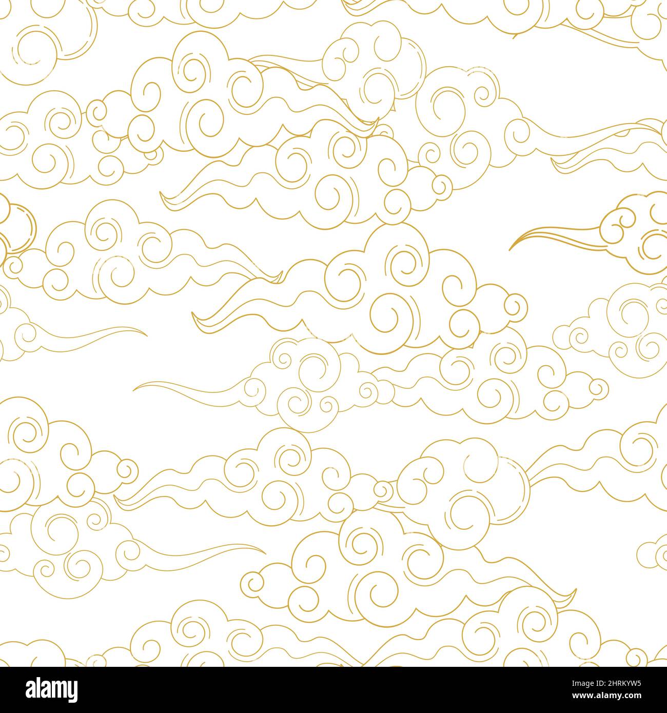 Traditional oriental ornament.Clouds floating in the sky.Tibetan or ...