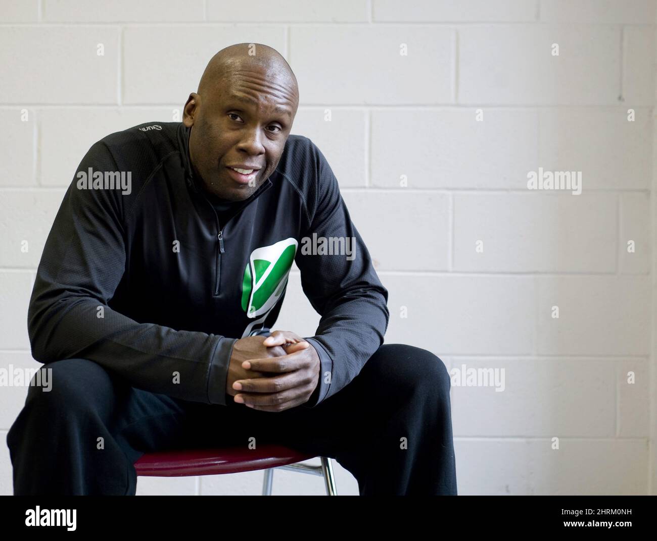 Canadian athlete Bruny Surin, poses for a photo prior to competing in ...
