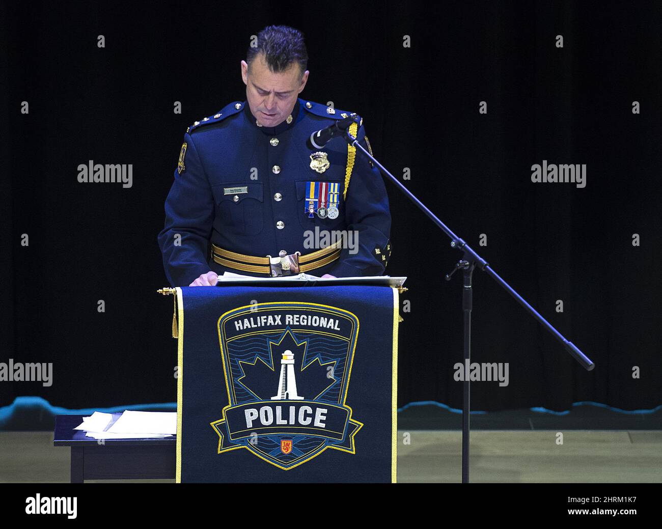 Halifax Regional Police Chief Dan Kinsella addresses the audience as ...